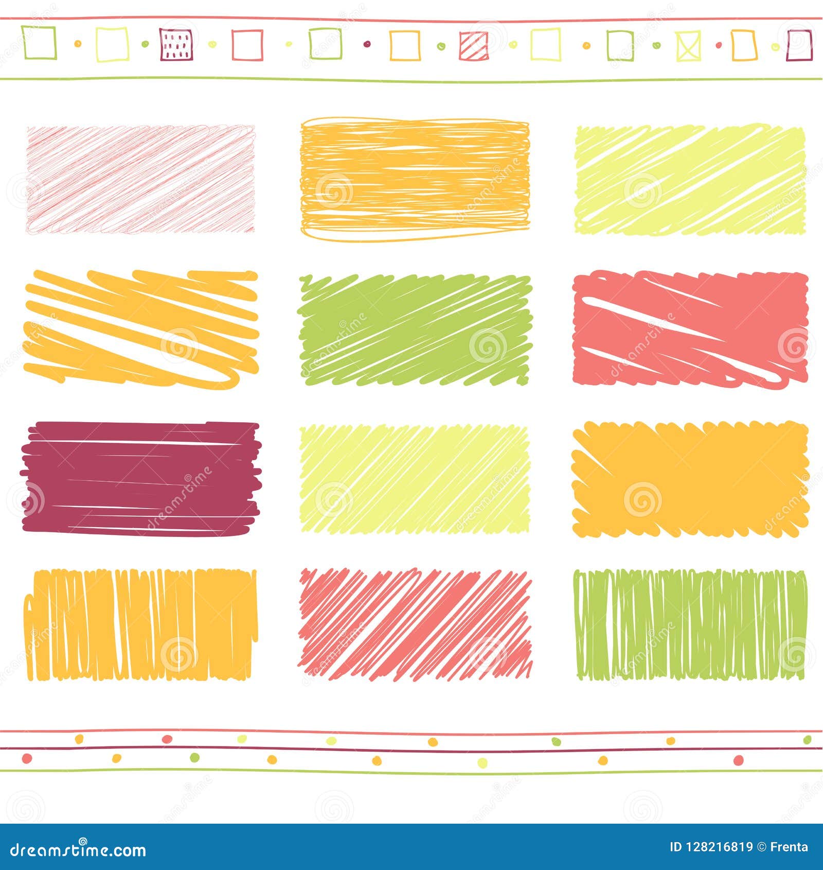 Vector Set of Scribble Elements Stock Vector - Illustration of effect, hatching: 128216819