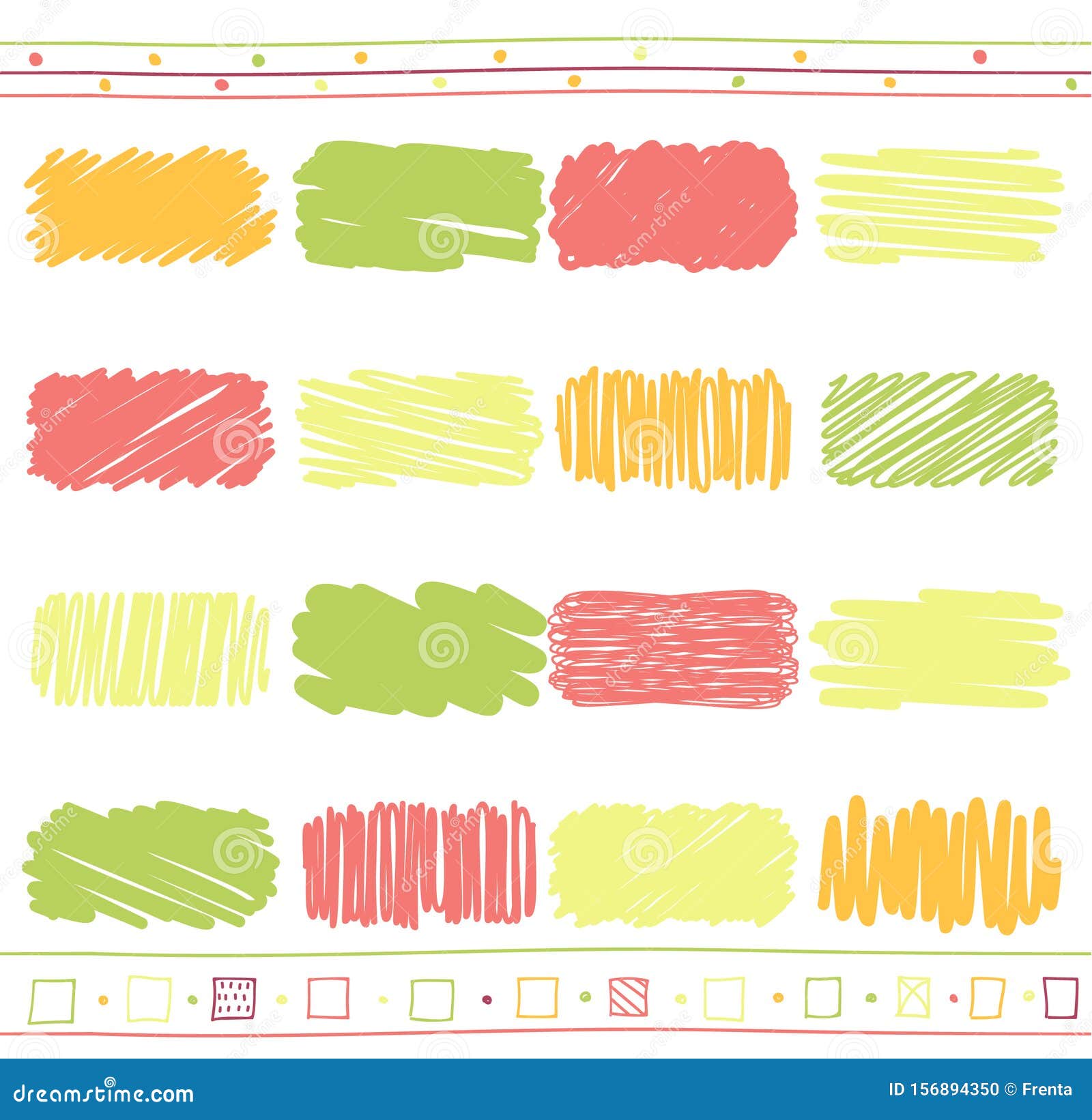 Vector Set of Scribble Elements Stock Vector - Illustration of scratch ...