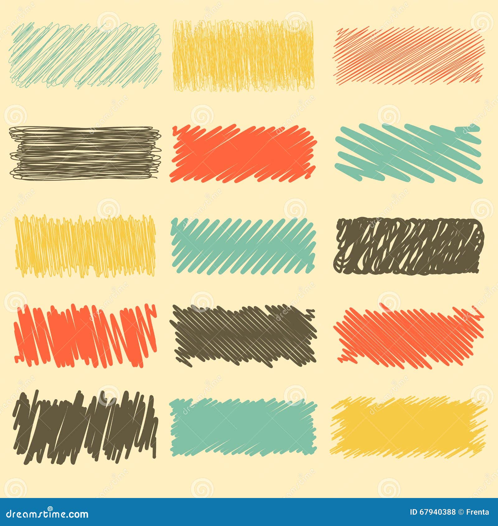 Vector Set of Scribble Elements Stock Vector - Illustration of bubble ...