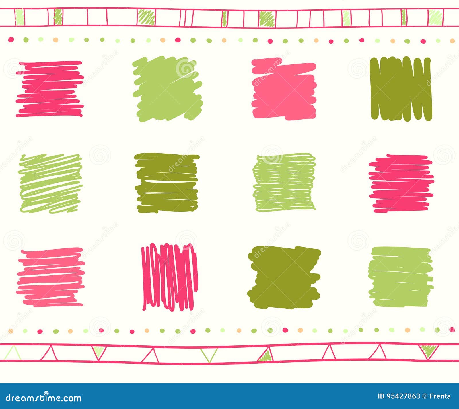 Vector Set of Scribble Elements Stock Vector - Illustration of drawing ...