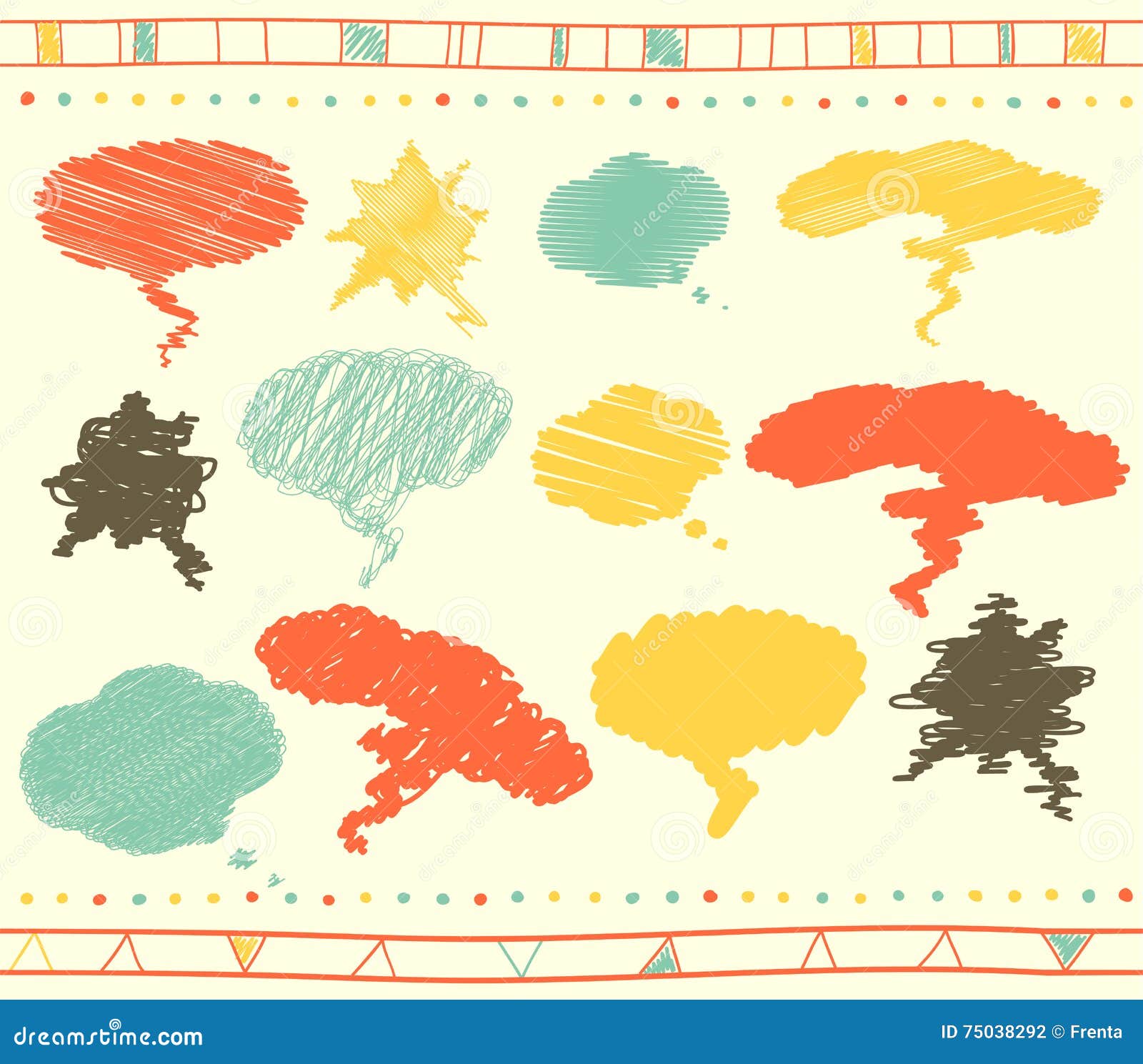 Vector Set of Scribble Scribbled Speech Bubbles Stock Vector ...