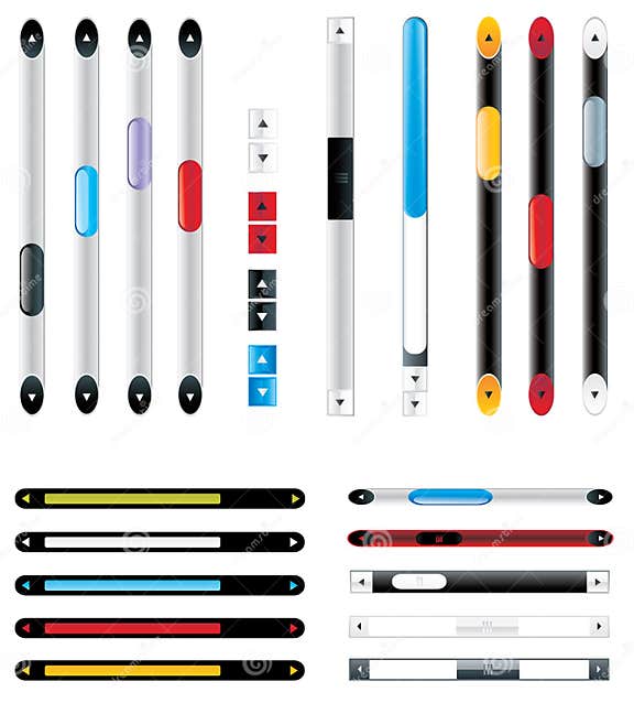 Vector Set of Scroller for Web Interface Stock Vector - Illustration of ...