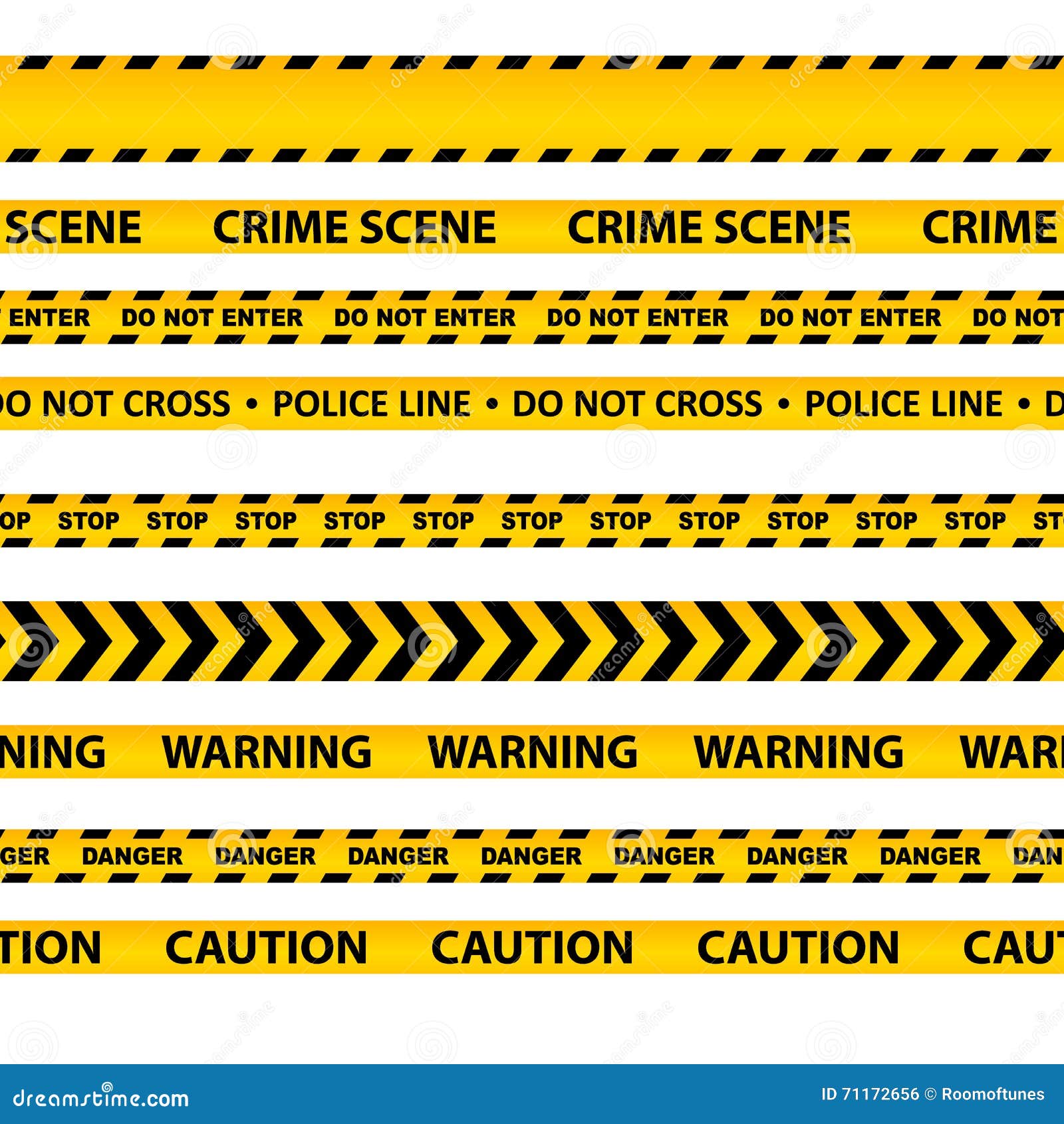Vector Set of Seamless Caution Tapes Stock Vector - Illustration of ...