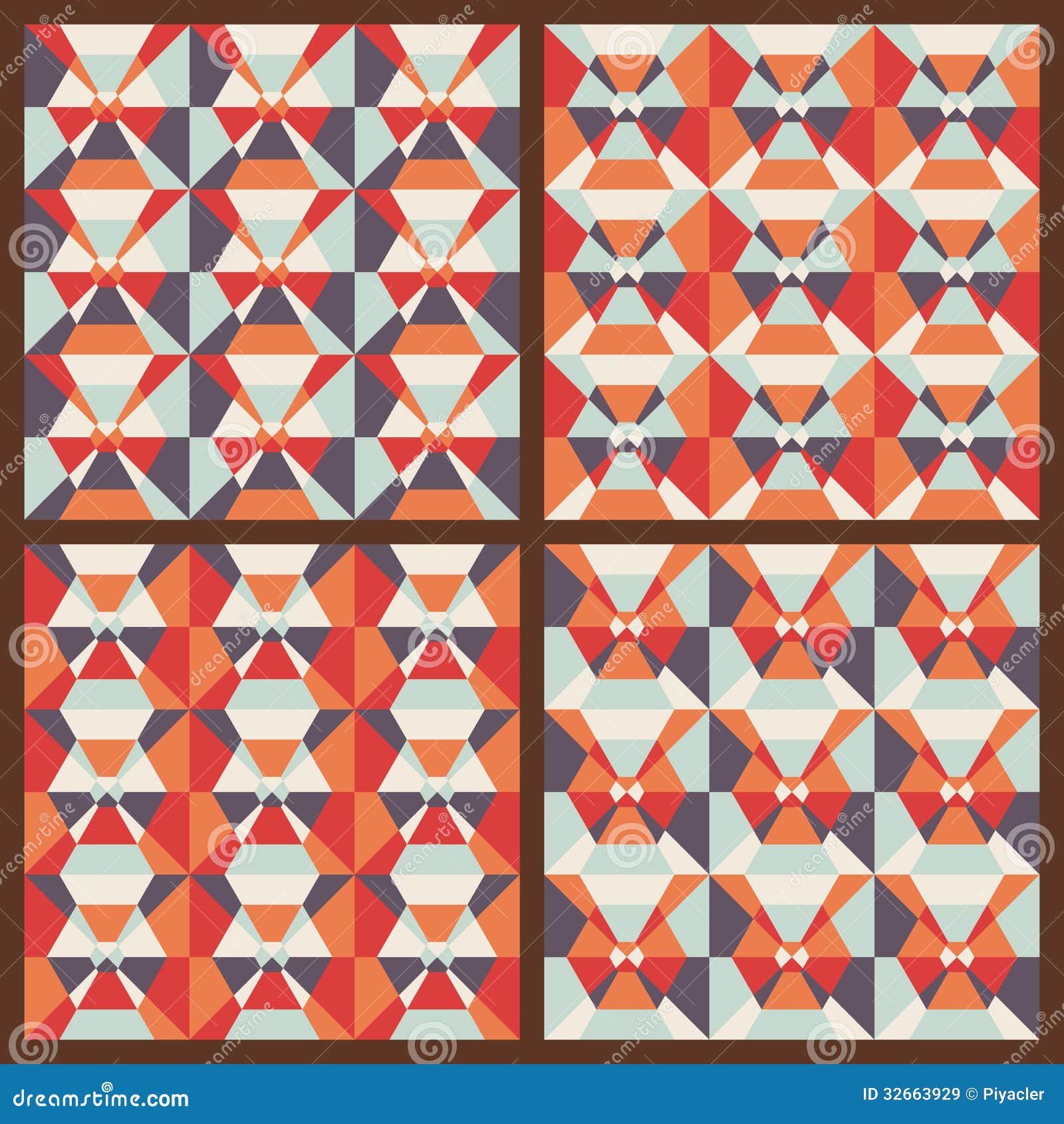 Vector Set: Seamless Geometric Patterns Stock Vector - Illustration of ...