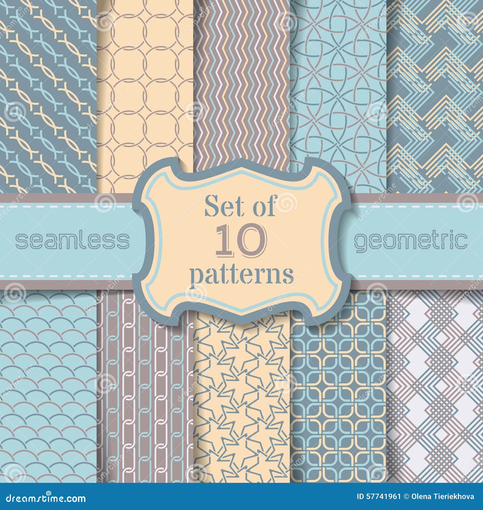 Vector Set of Seamless Geometric Patterns. Stock Vector - Illustration ...