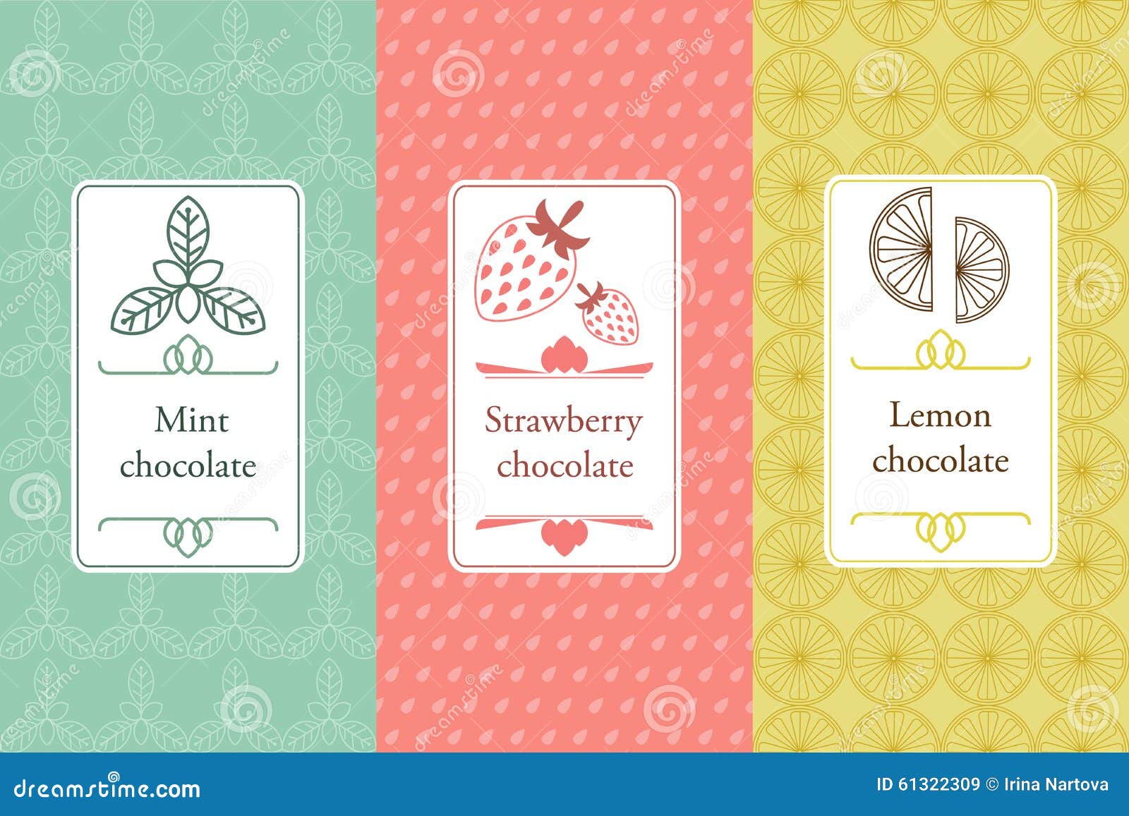 Vector Set of Seamless Pattern and Labels for Chocolate Stock Vector ...