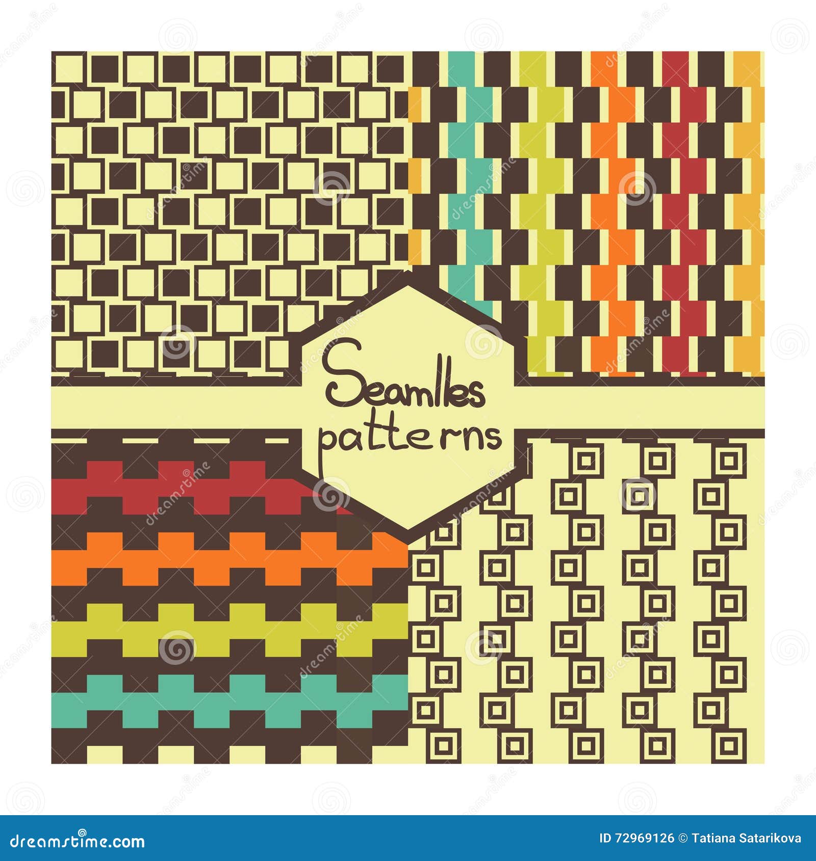 Vector Set of Seamless Patterns. Endless Texture Can Be Used for ...