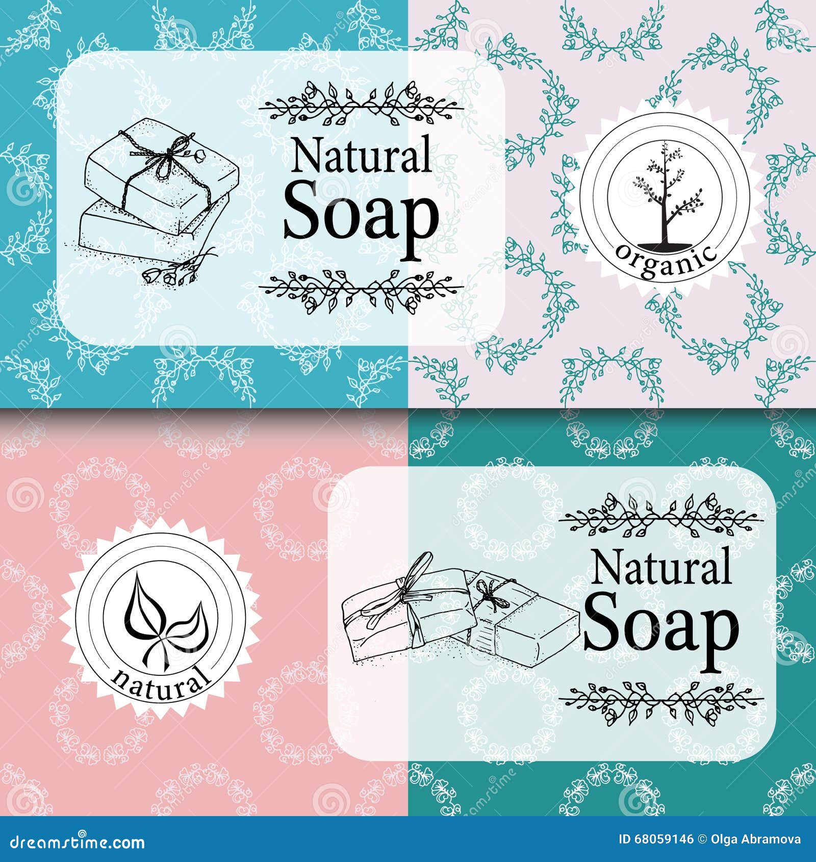 Vector Set of Seamless Patterns, Labels and Logo Design Templates for ...