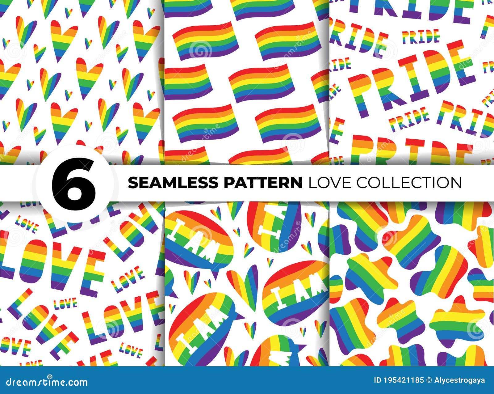 Vector Set Of Seamless Patterns Of Rainbow Color Lgbt Themes Lgbt Rainbow Flag Public Coming