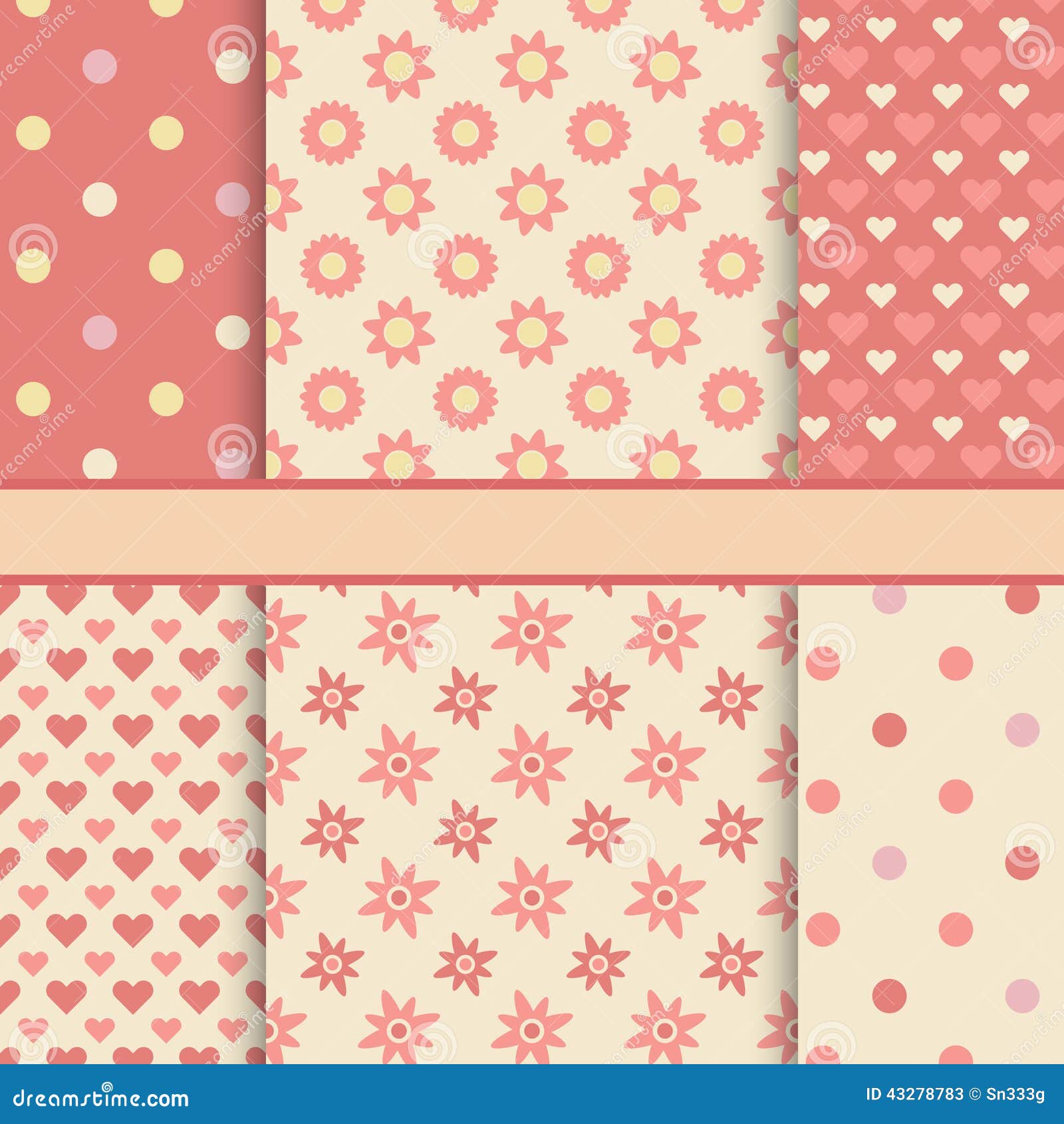 Romantic Patterns Vector Set. Tile Backgrounds For Saint Valentines Day ...