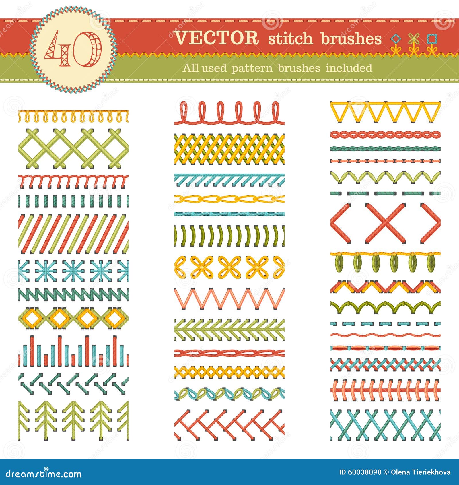 Vector Set of Seamless Stitch Brushes. Stock Vector - Illustration of ... Vector Set of Seamless Stitch Brushes. Stock Vector - Illustration of ...