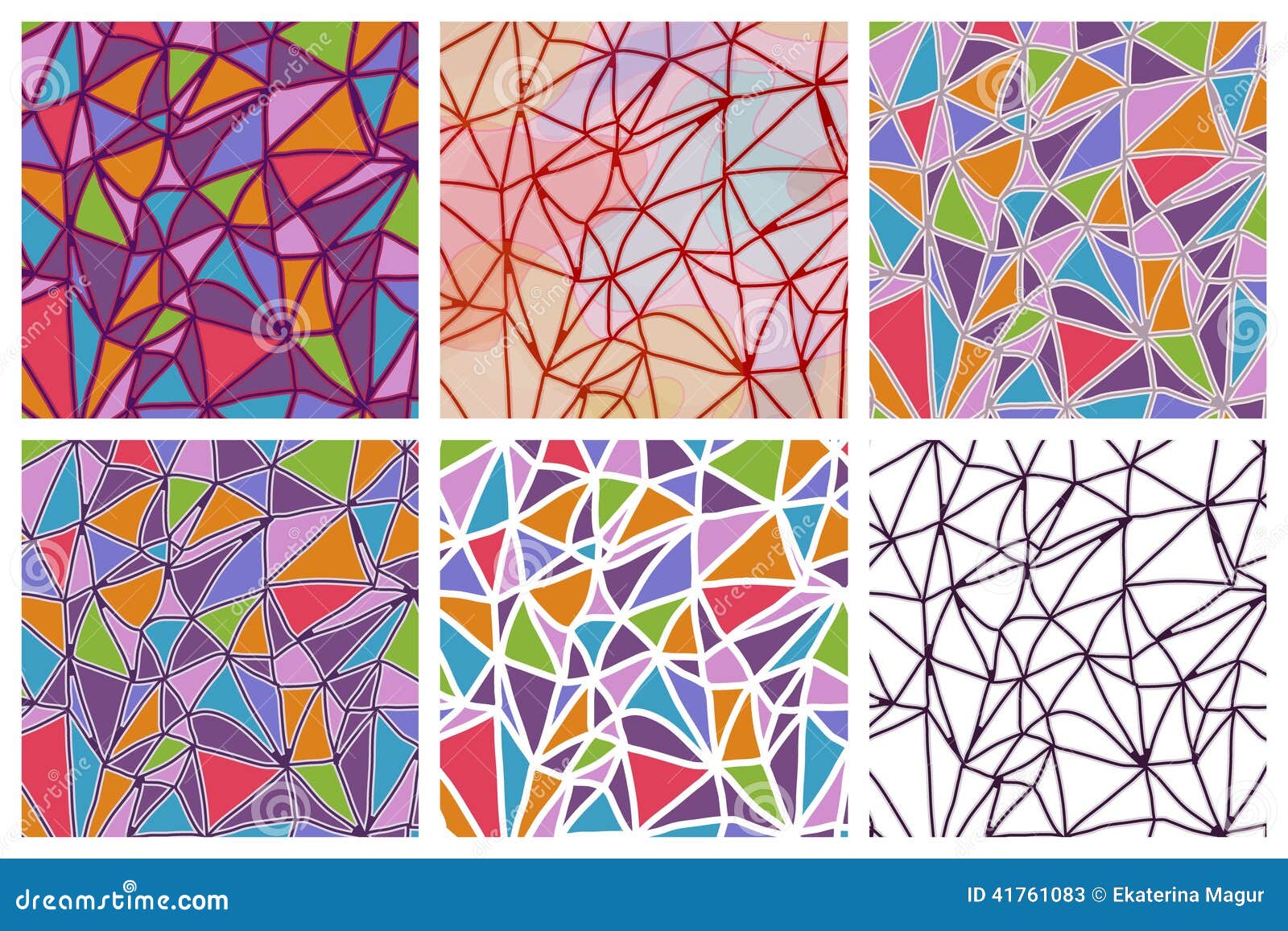 Vector Set of Seamless Triangles Patterns Stock Vector - Illustration ...