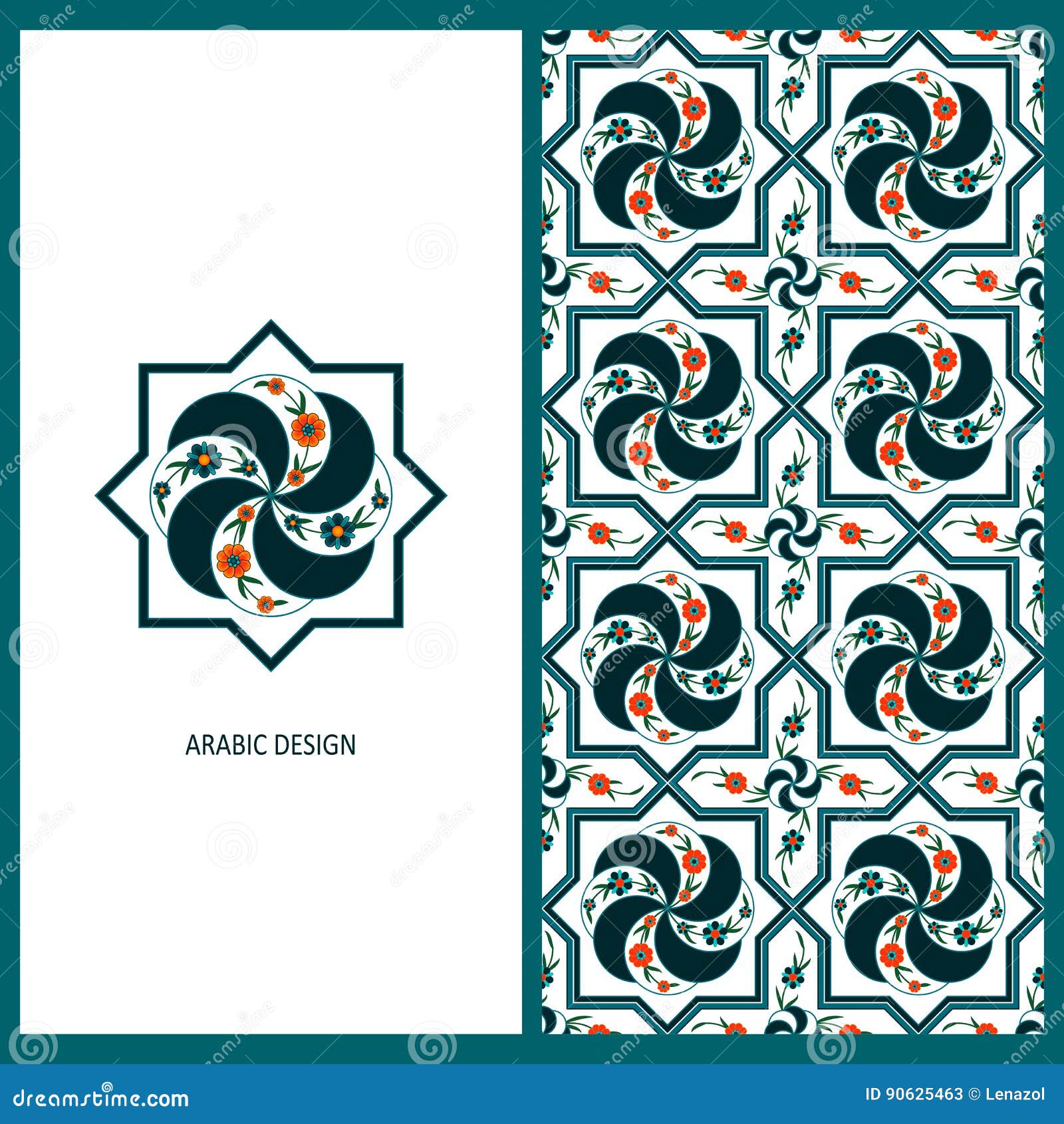 Vector Set with Seamless Vector Floral Arabicpattern and a Card Design ...