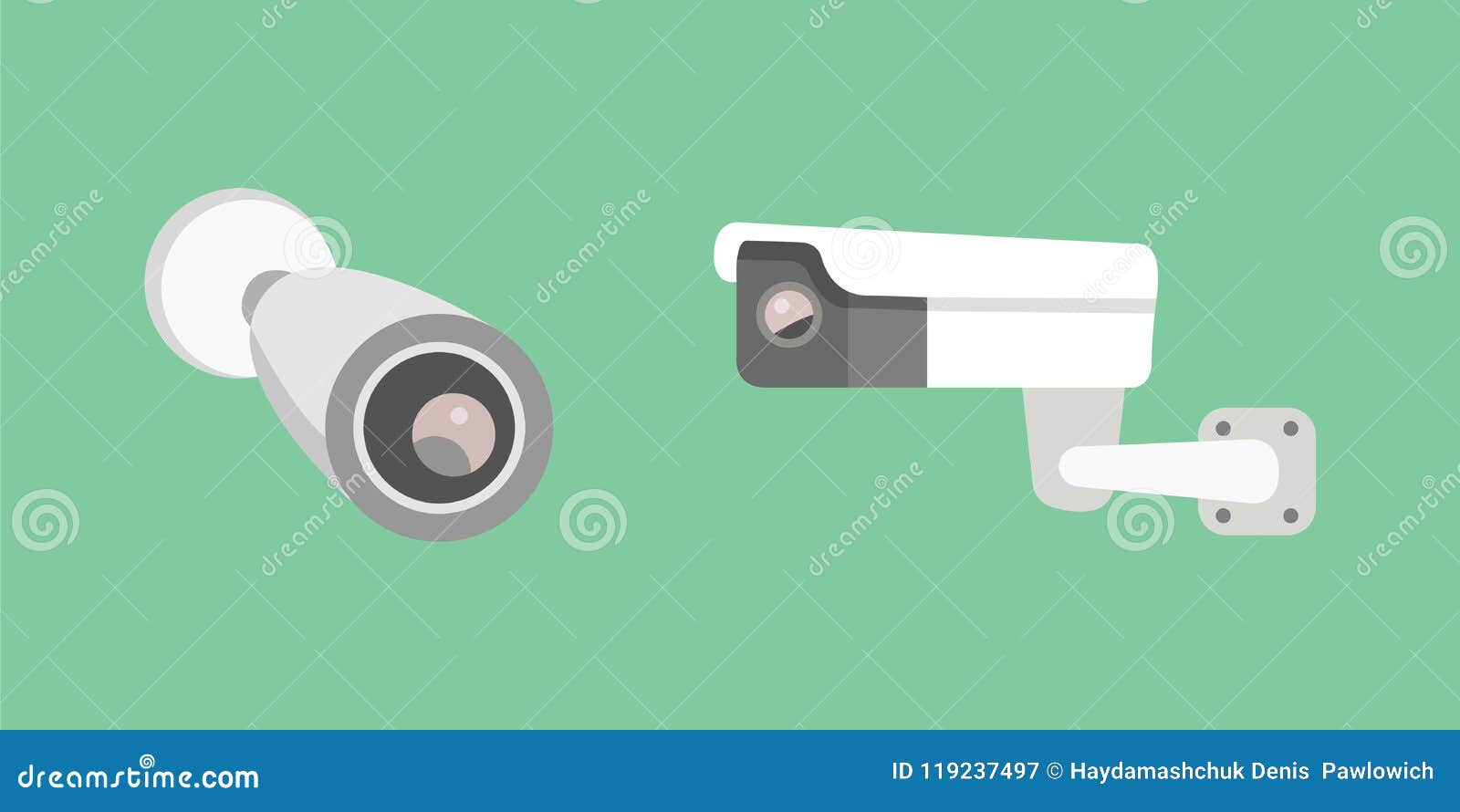 Vector Set Security Camera. CCTV Cartoon Illustration. Safety and ...
