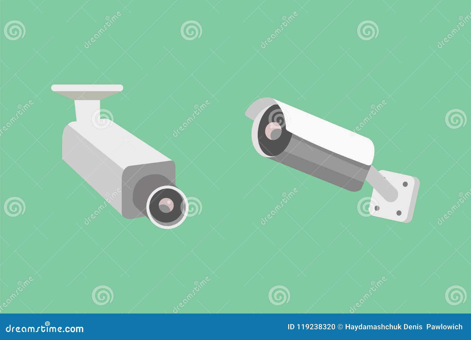 Vector Set Security Camera. CCTV Cartoon Illustration. Safety and ...