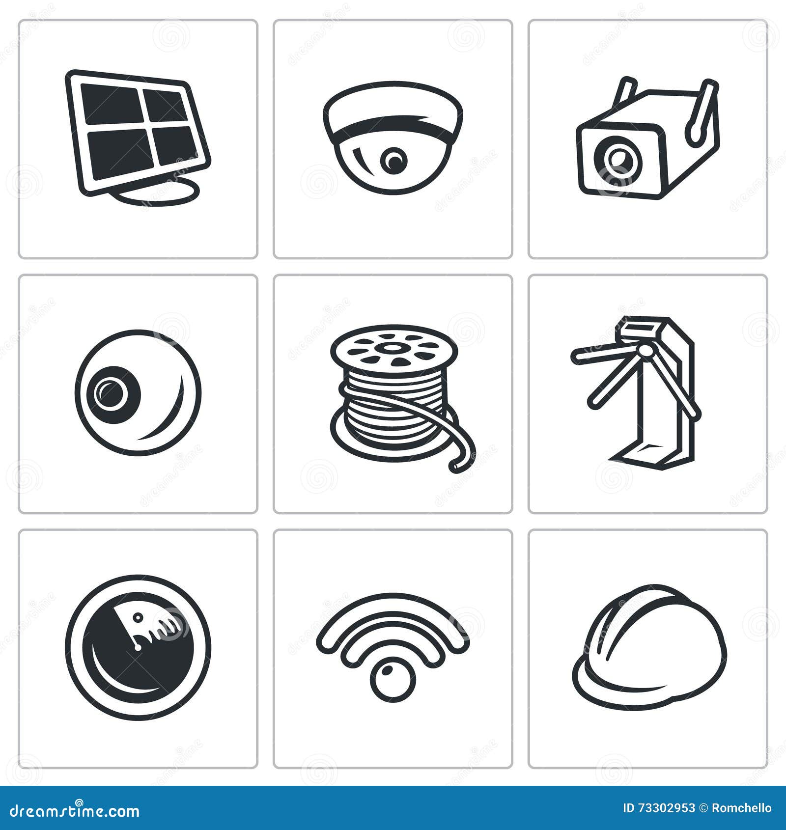 Vector Set Of Security Installation Icons. | CartoonDealer.com #73302953