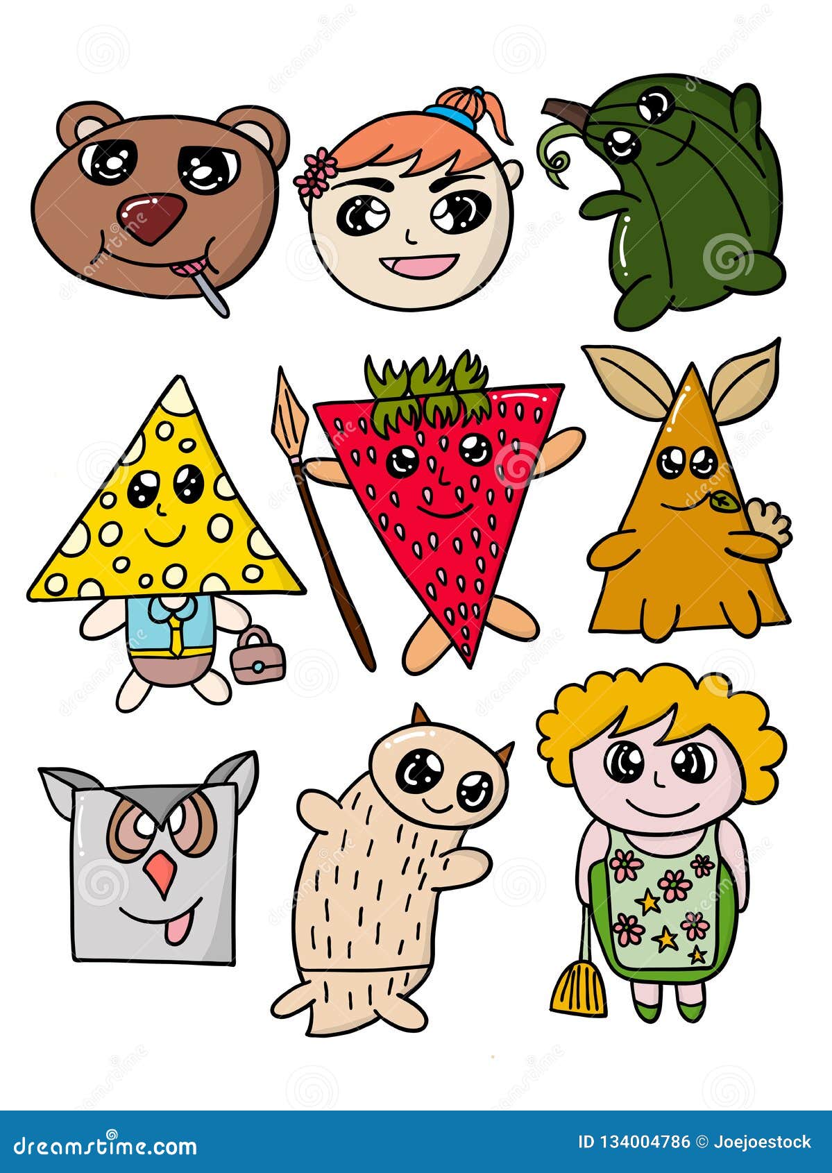 Vector Set Several Character Design Illustration Stock Vector ...