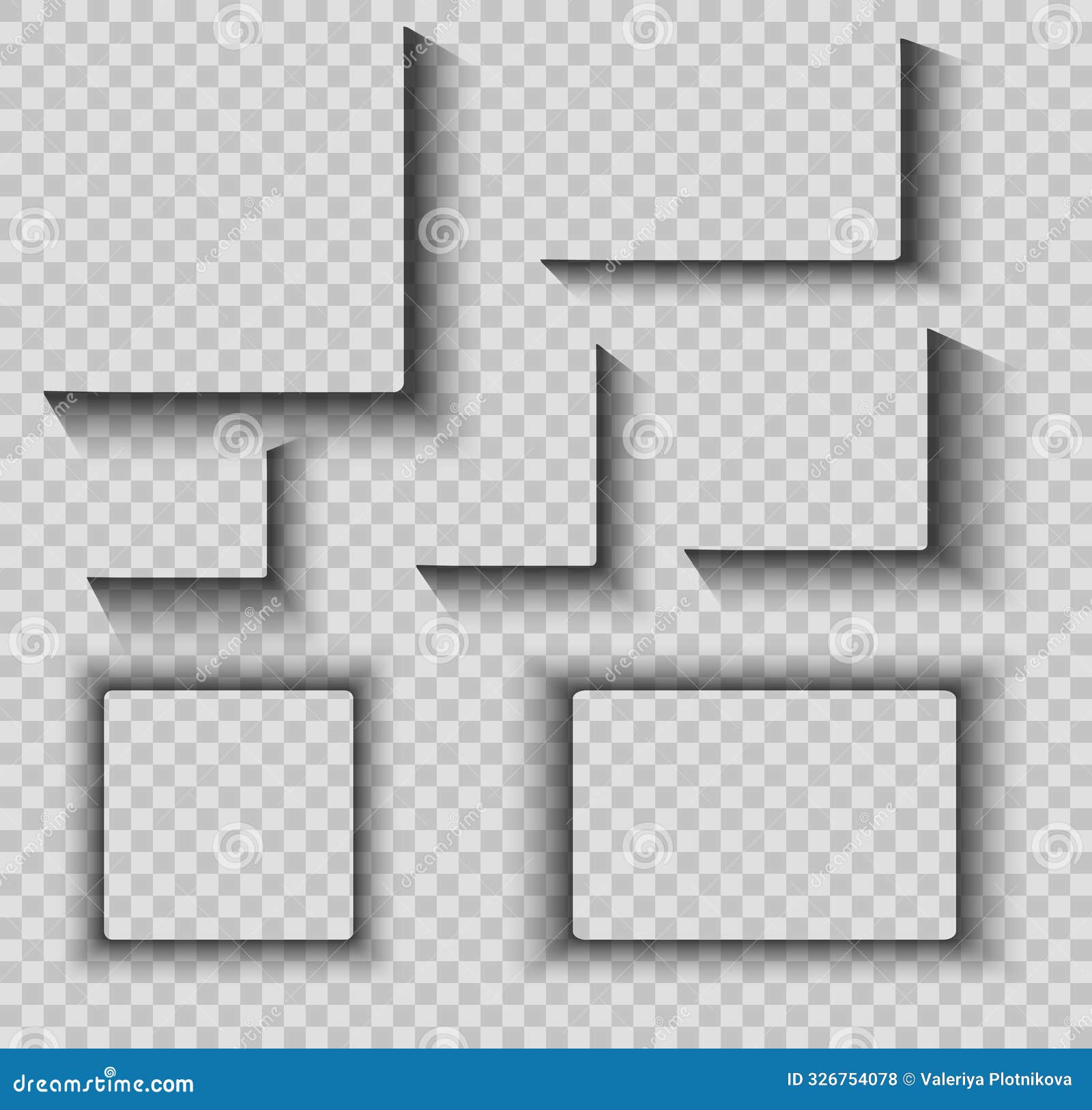 Vector Set of Shadow Effects. Collection of Square Translucent Shadows ...