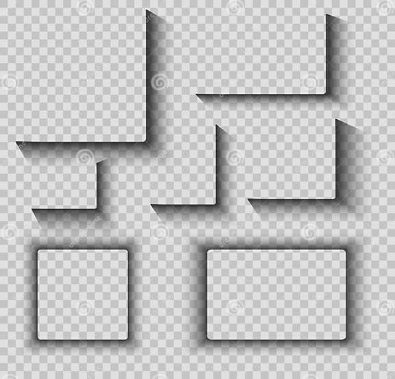 Vector Set of Shadow Effects. Collection of Square Translucent Shadows ...