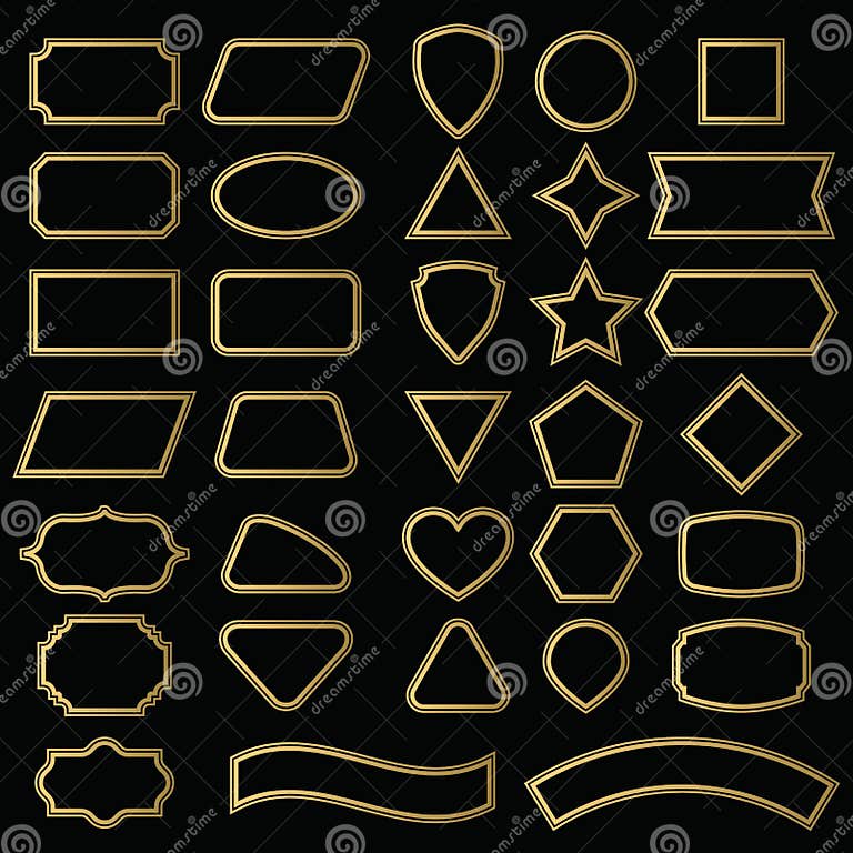 Vector Set Shapes and Borders for Message in Outline. Stock Vector ...