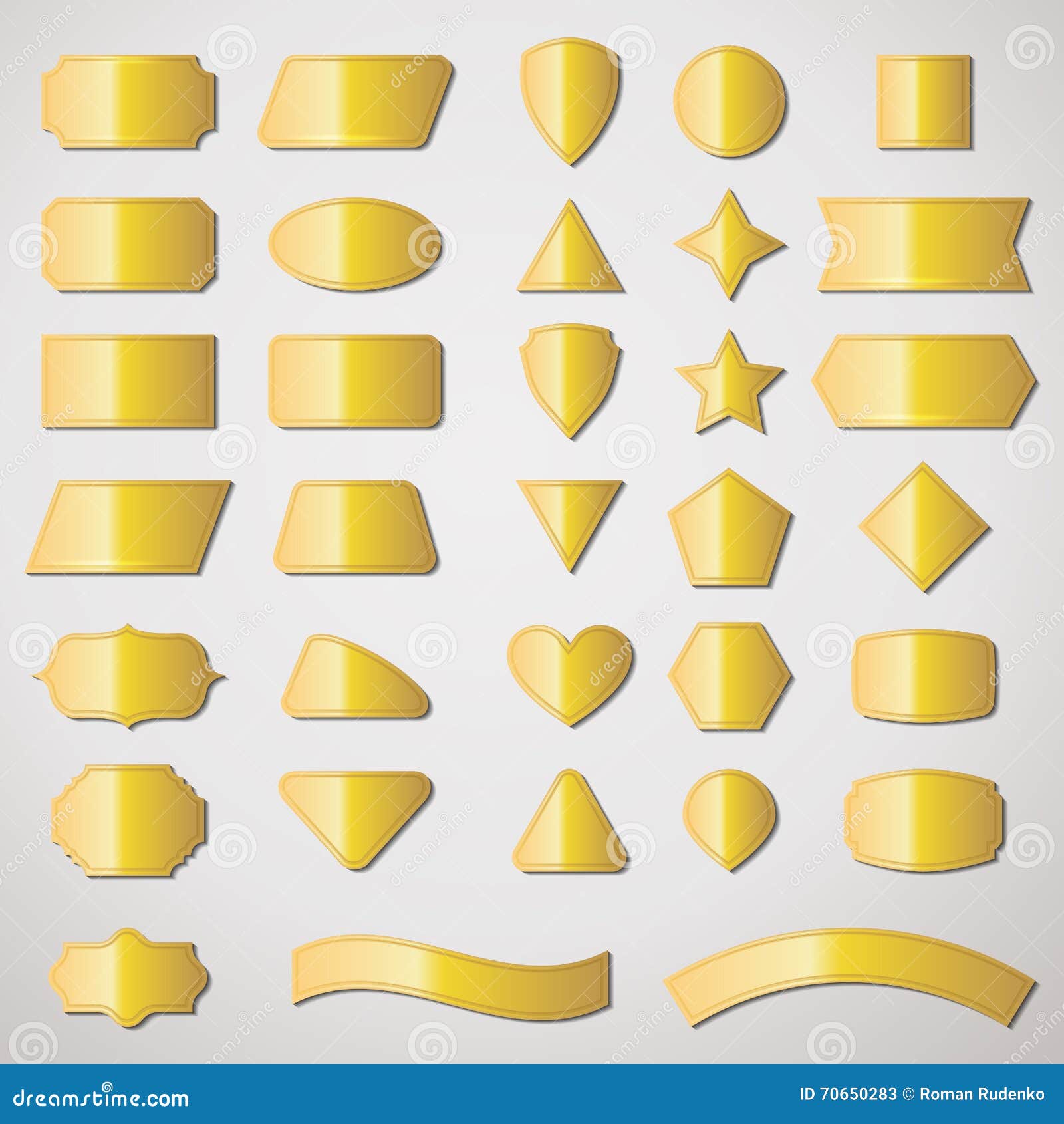 Vector Set Shapes and Gold Labels for Message Stock Vector ...