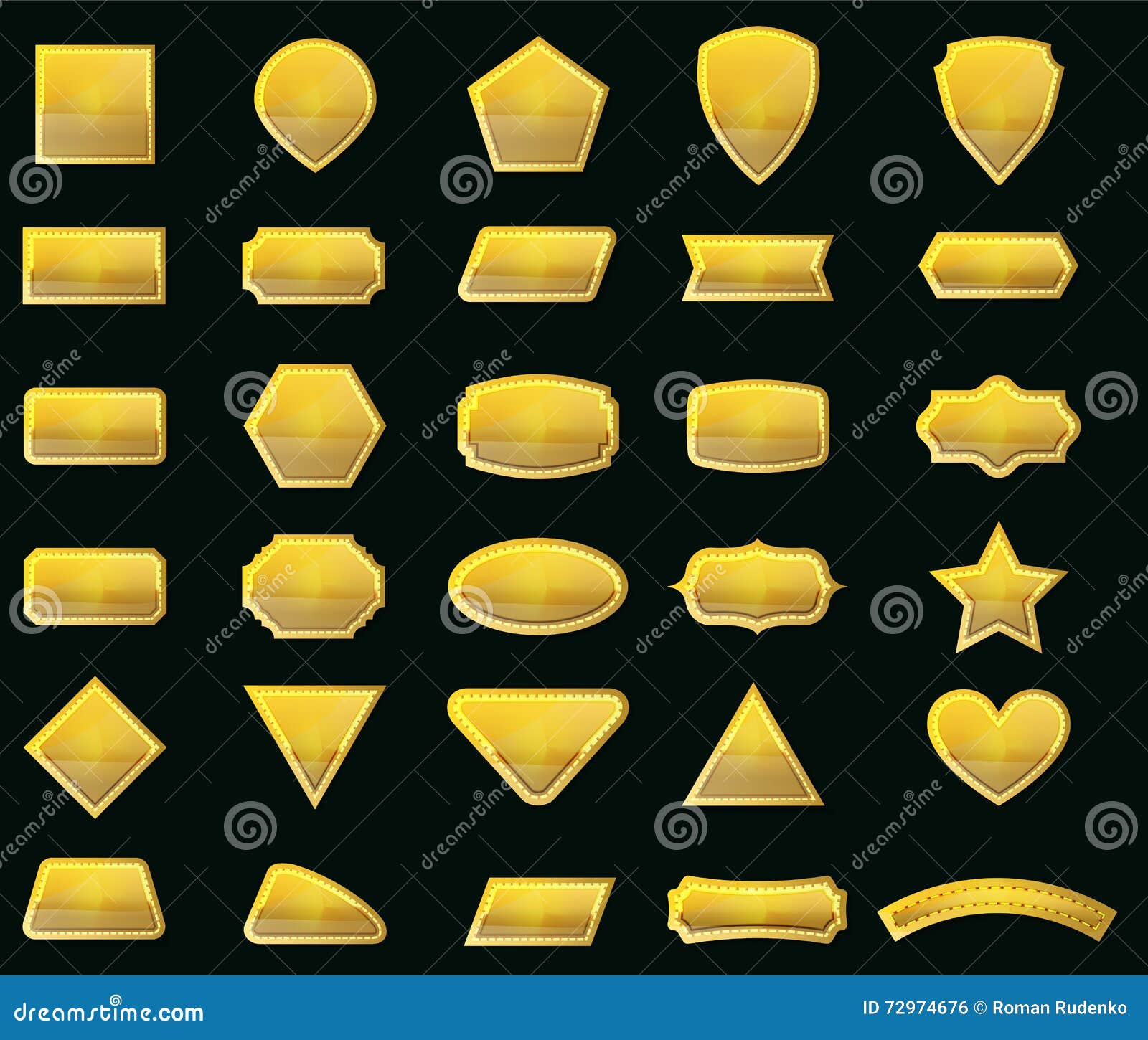 Vector Set Shapes and Gold Labels for Message Stock Vector ...