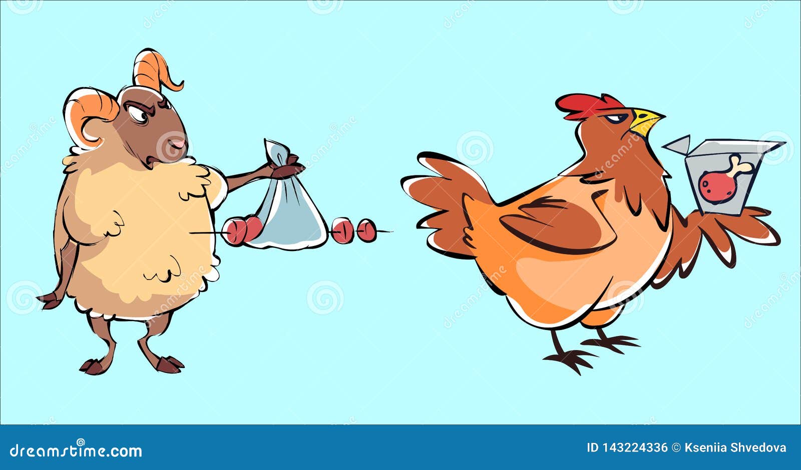 Vector Set of Sheep and Chicken Humor Stock Vector - Illustration of ...