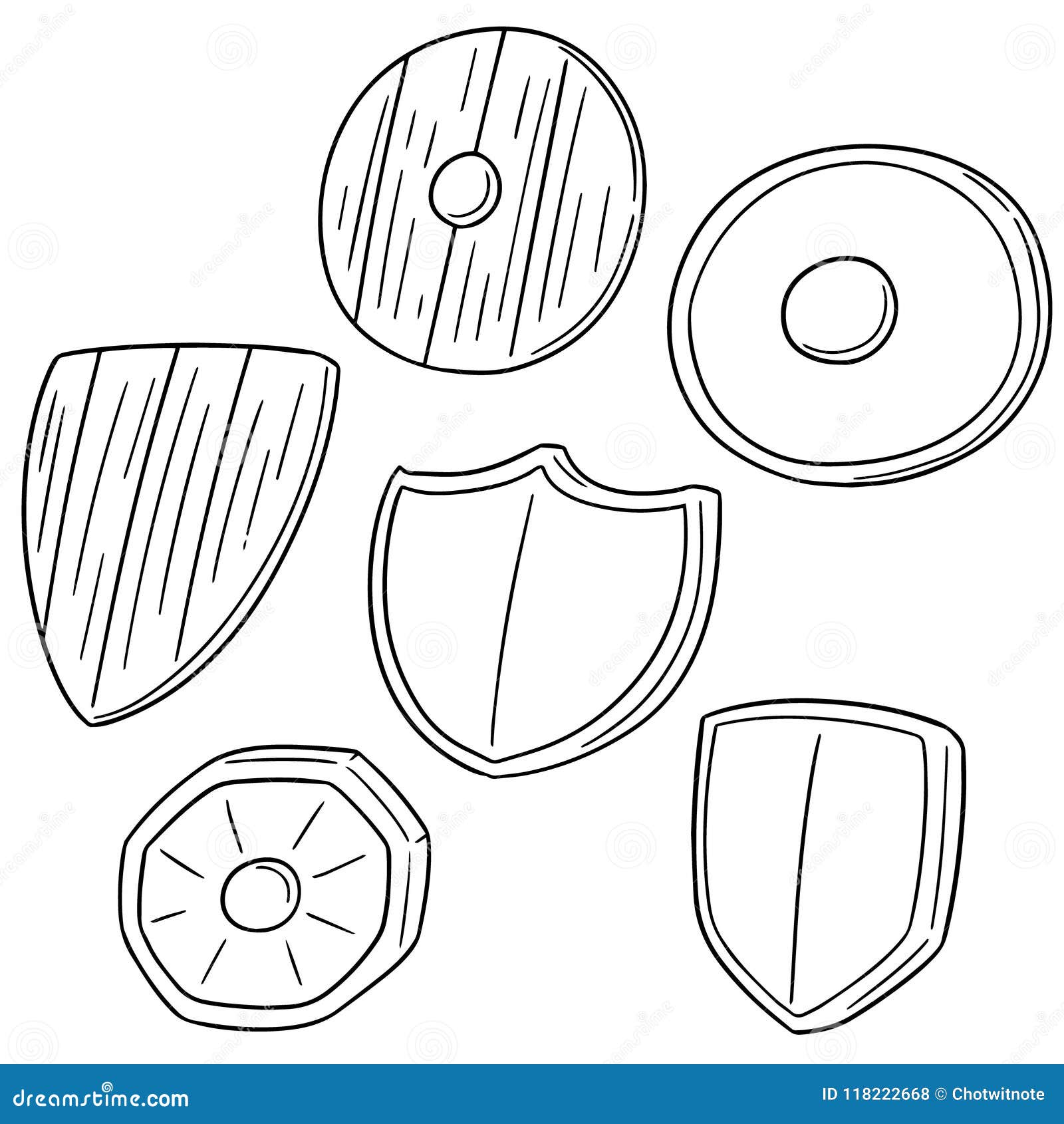 Vector set of shields stock vector. Illustration of concept - 118222668