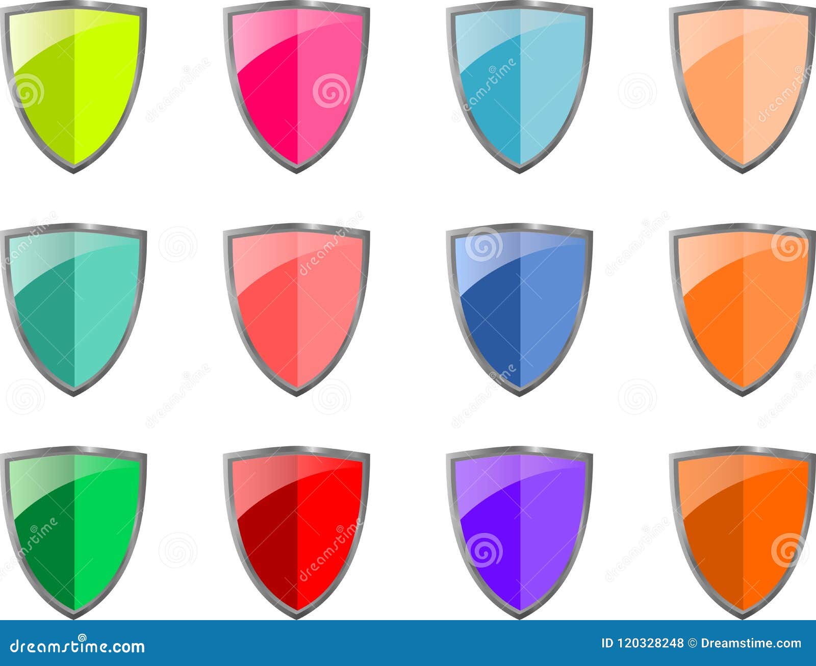 Vector - Set of Shields stock vector. Illustration of logo - 120328248