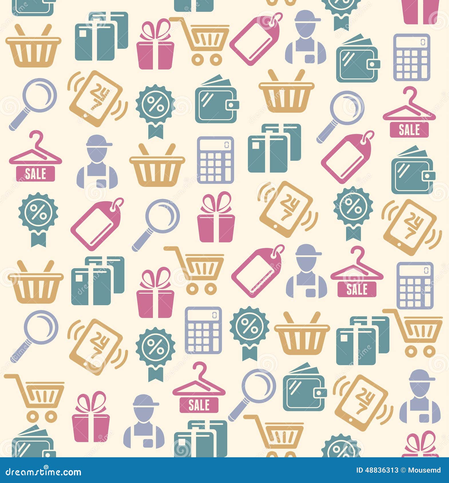 Vector Set of Shopping Icons Pattern Stock Vector - Illustration of ...