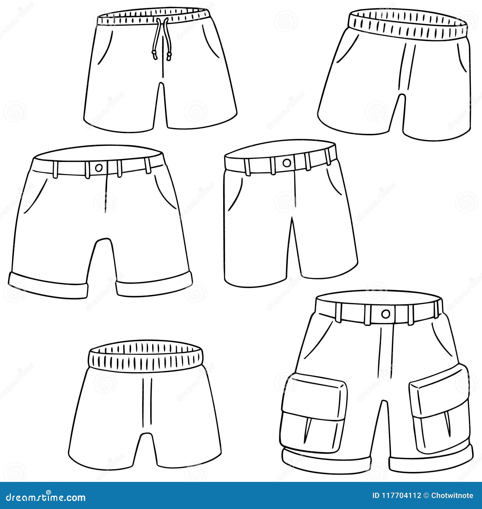Vector set of shorts stock vector. Illustration of creative - 117704112