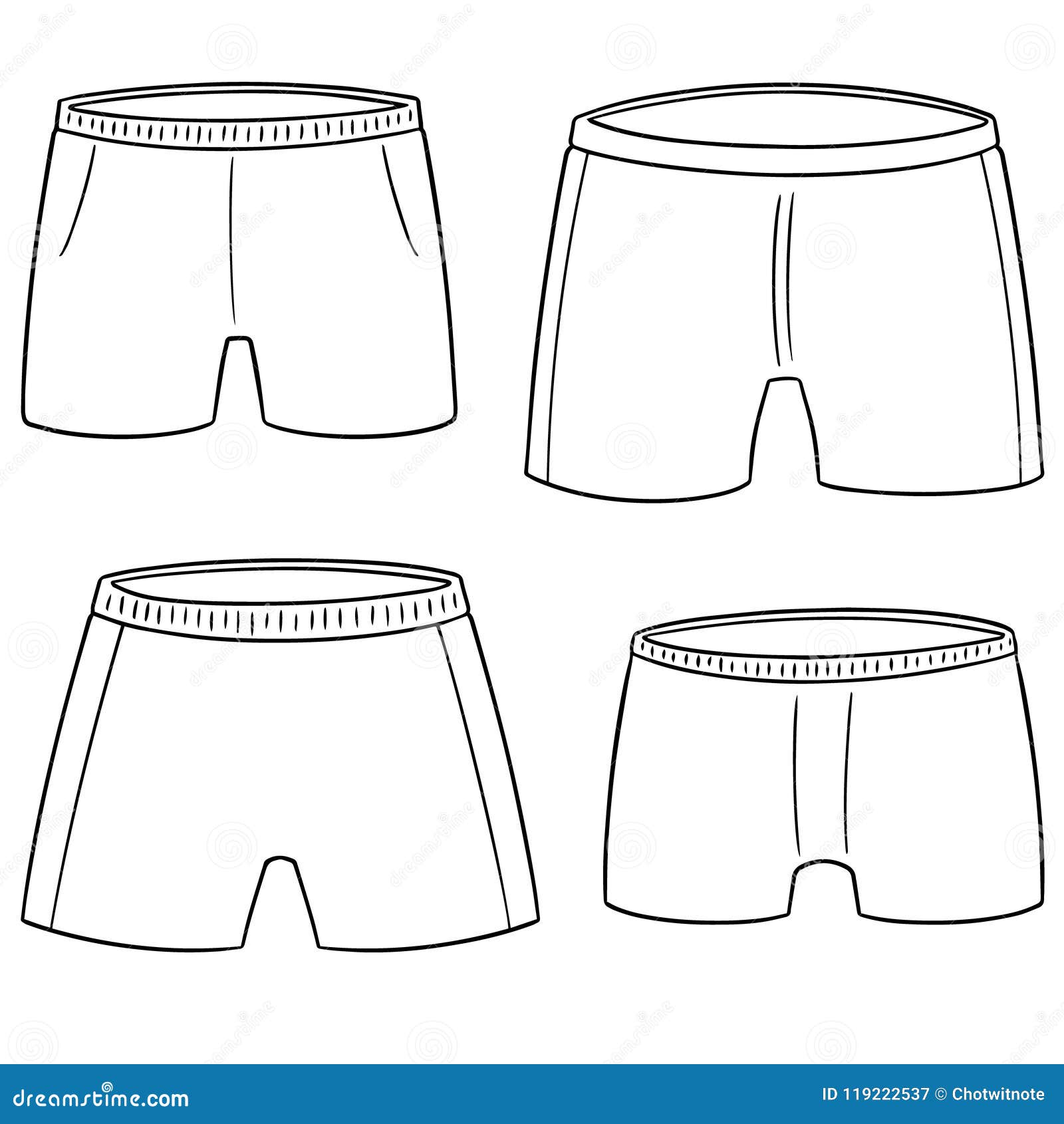 Vector set of shorts stock vector. Illustration of clothing - 119222537