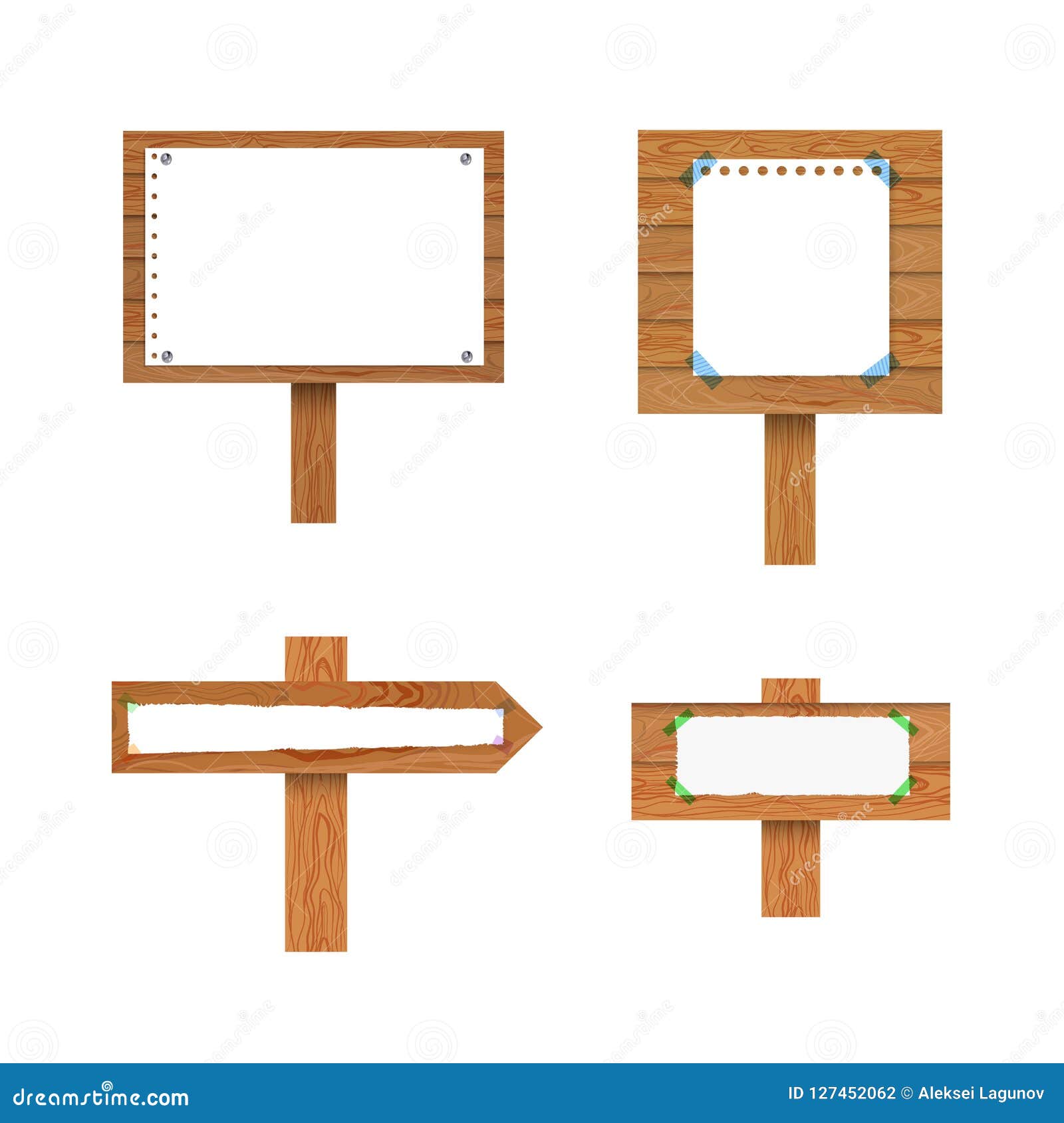 Vector Set of Signposts with Paper Sheets, Isolated Collection. Stock ... Vector Set of Signposts with Paper Sheets, Isolated Collection. Stock ...