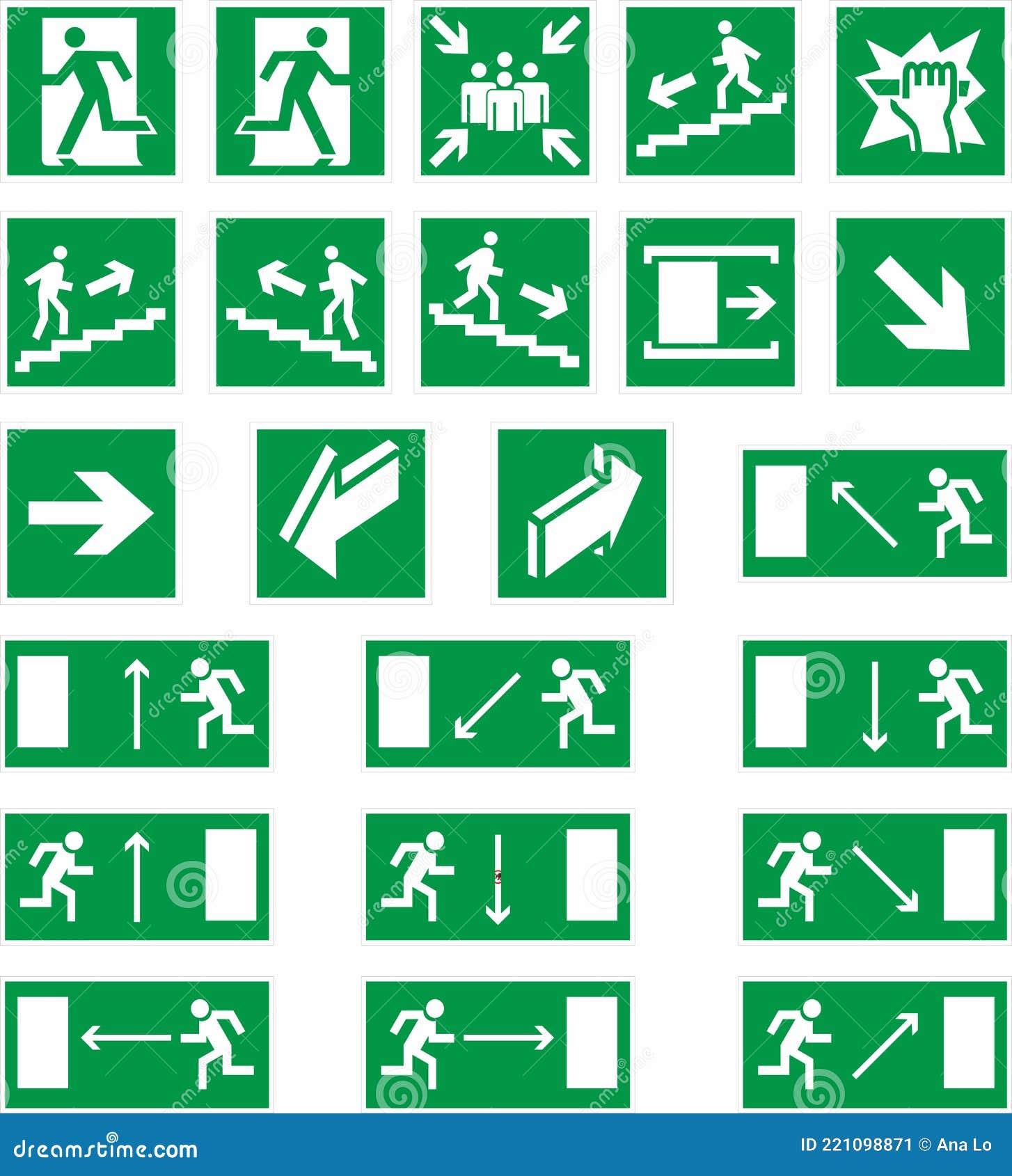 Vector Set Of Signs For Evacuation | CartoonDealer.com #221098871