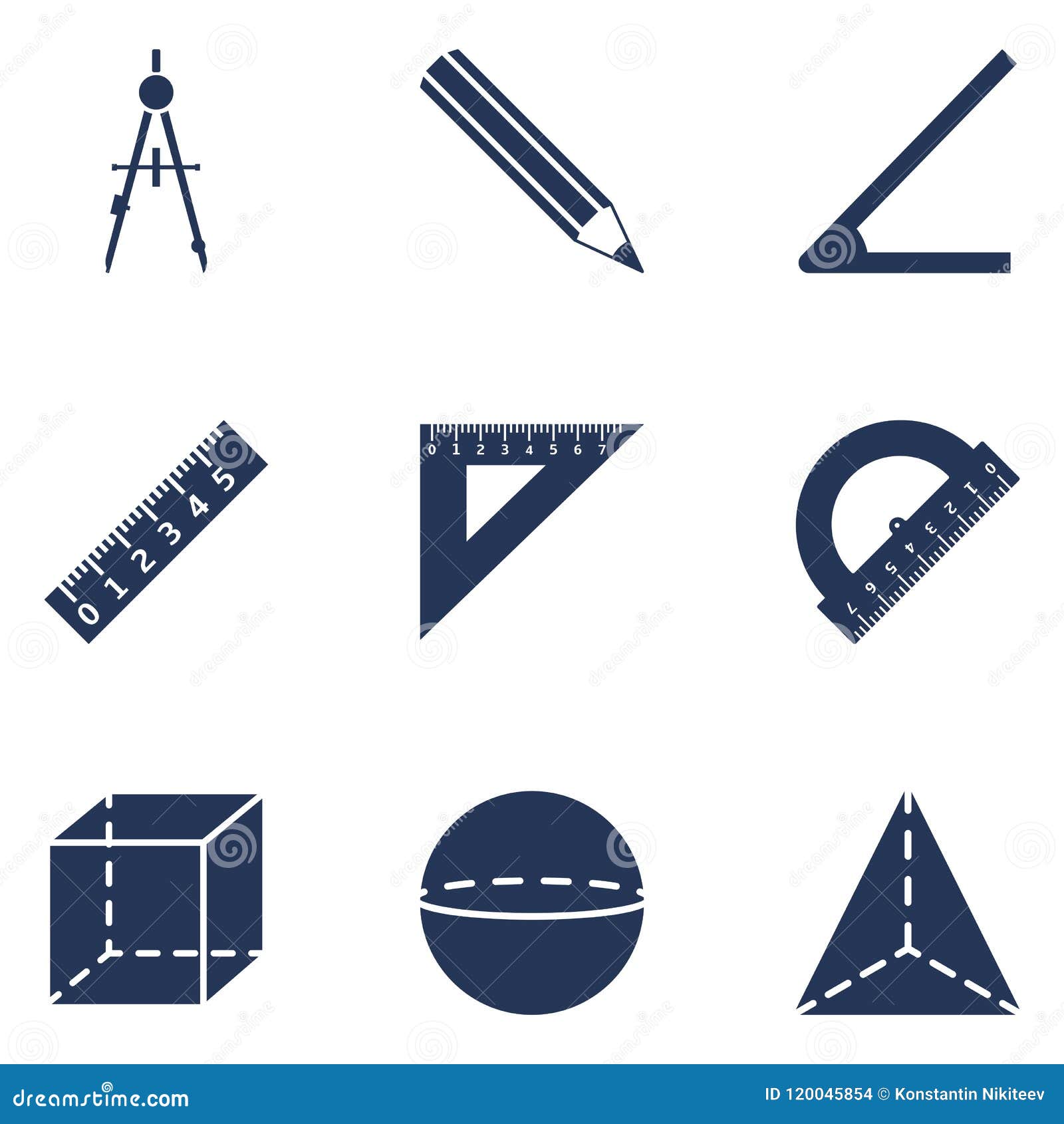 Vector Set of Silhouette Geometry Icons Stock Vector - Illustration of ...