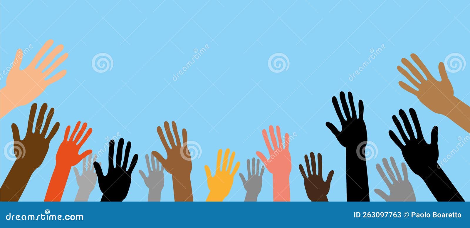 Vector Set of Silhouettes Raised Up Different Hands Stock Illustration ...