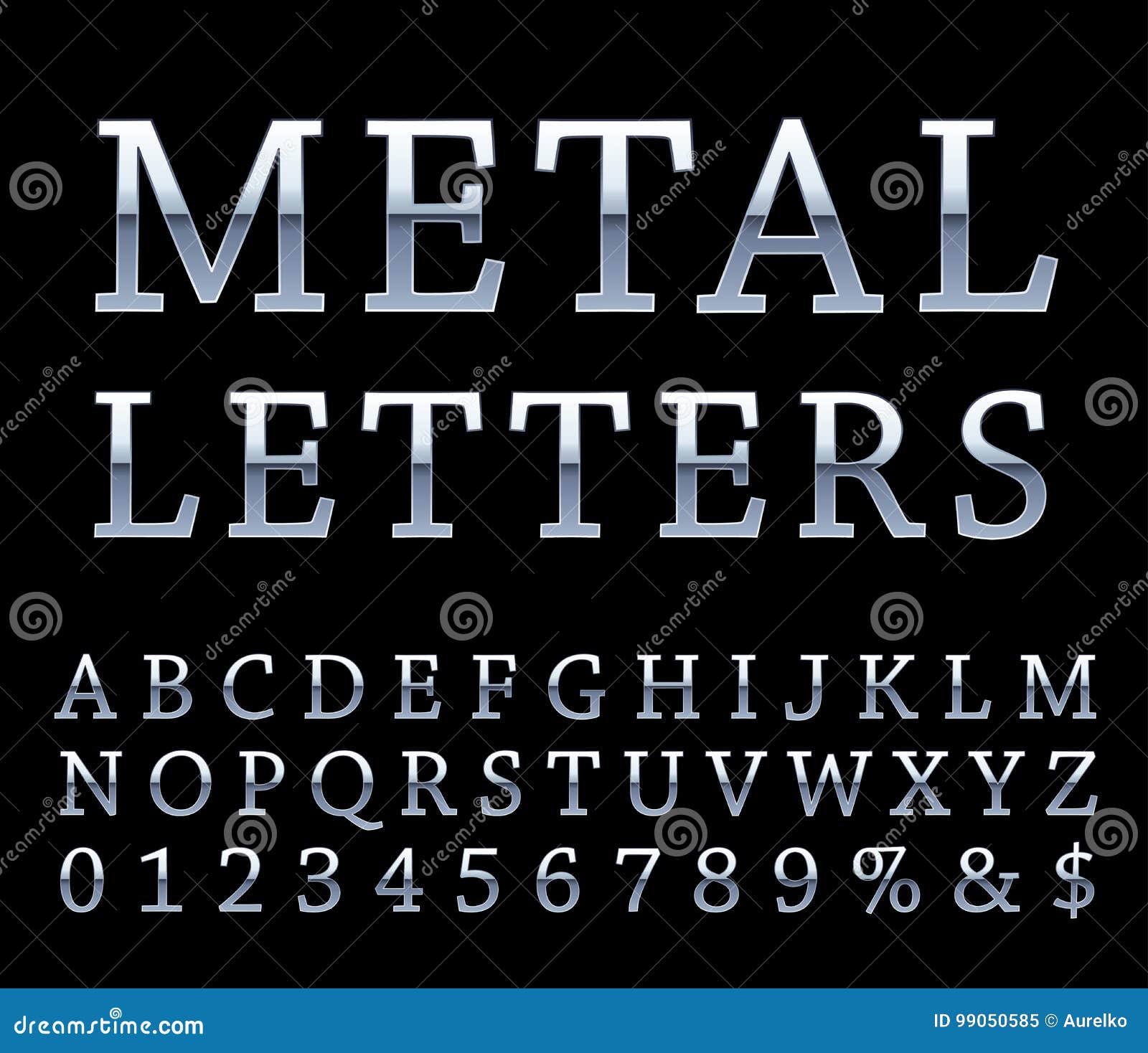 Metal font letters stock vector. Illustration of design - 99050585