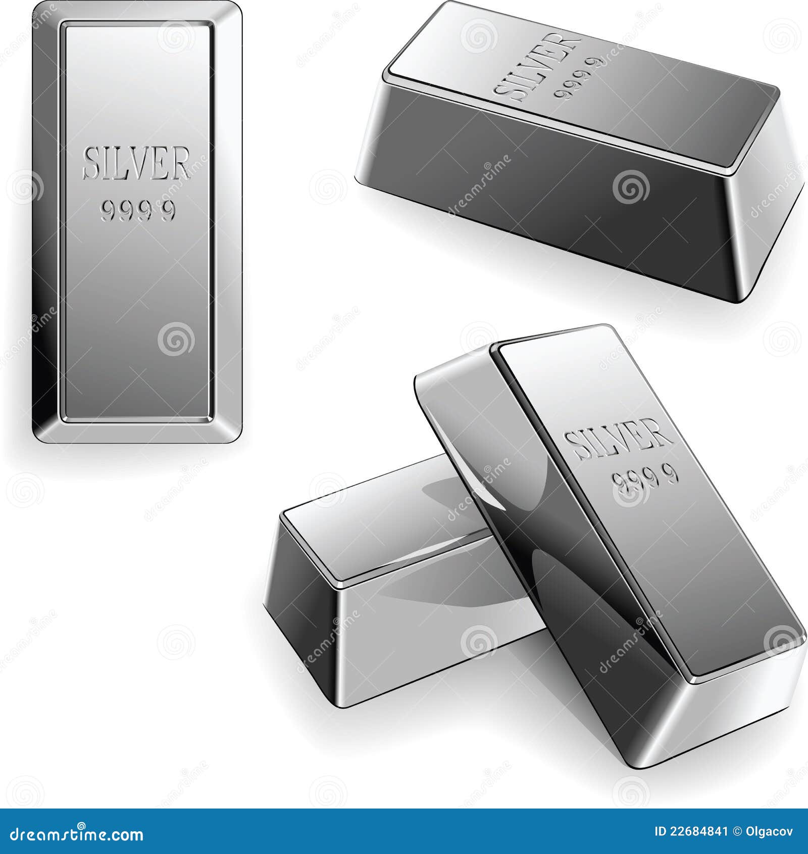 Vector Set of silver bars stock vector. Illustration of bank - 22684841