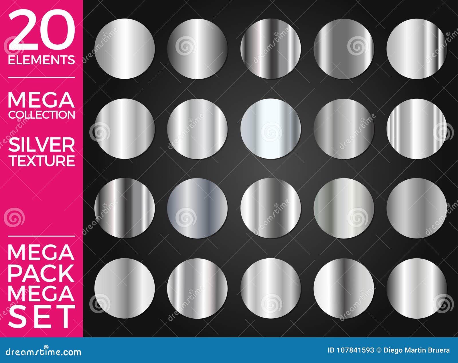 Vector Set of Silver Gradients, Silver Squares Collection, Textures ...