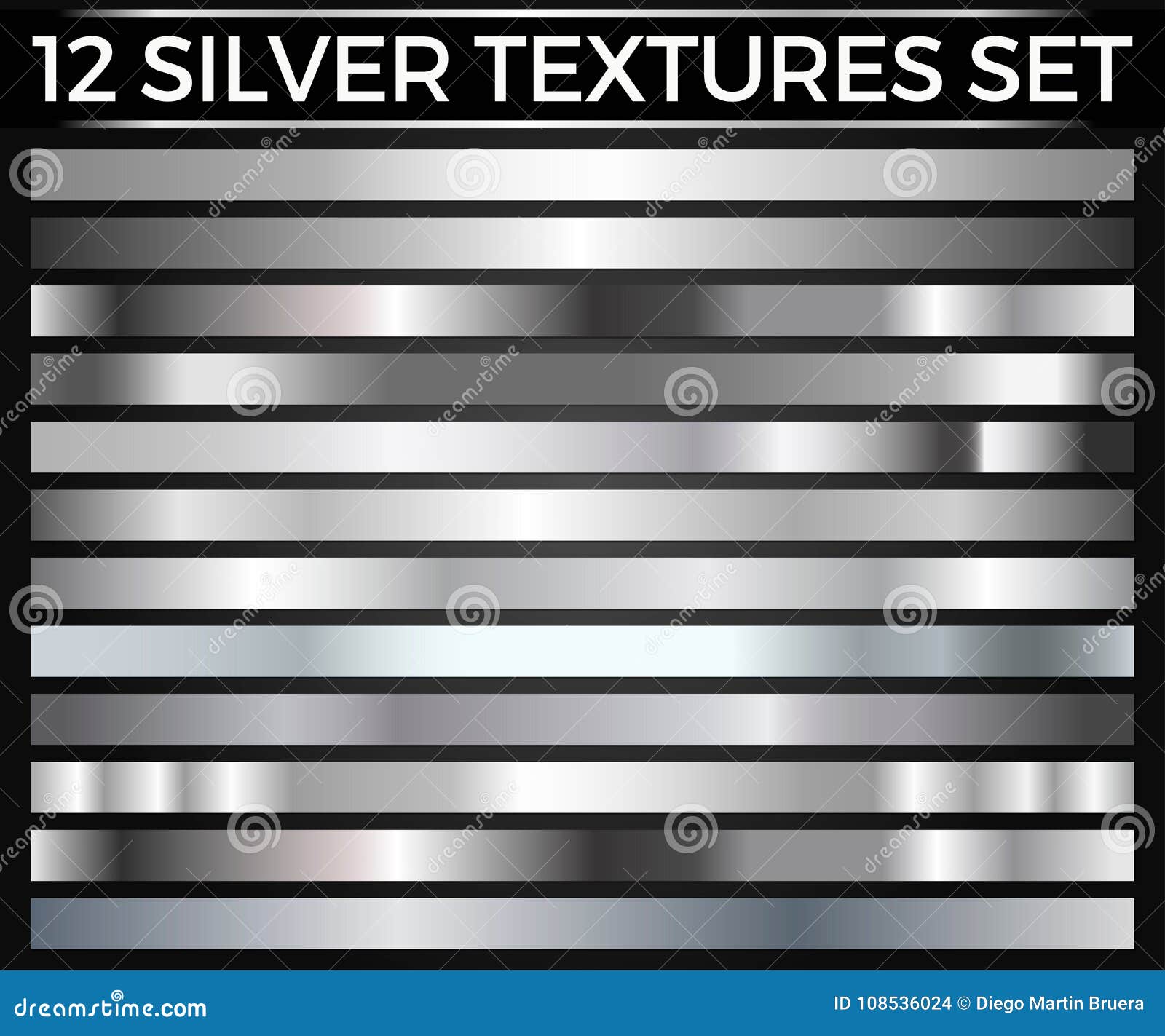 Vector Set of Silver Gradients, Silver Squares Collection, Textures ...
