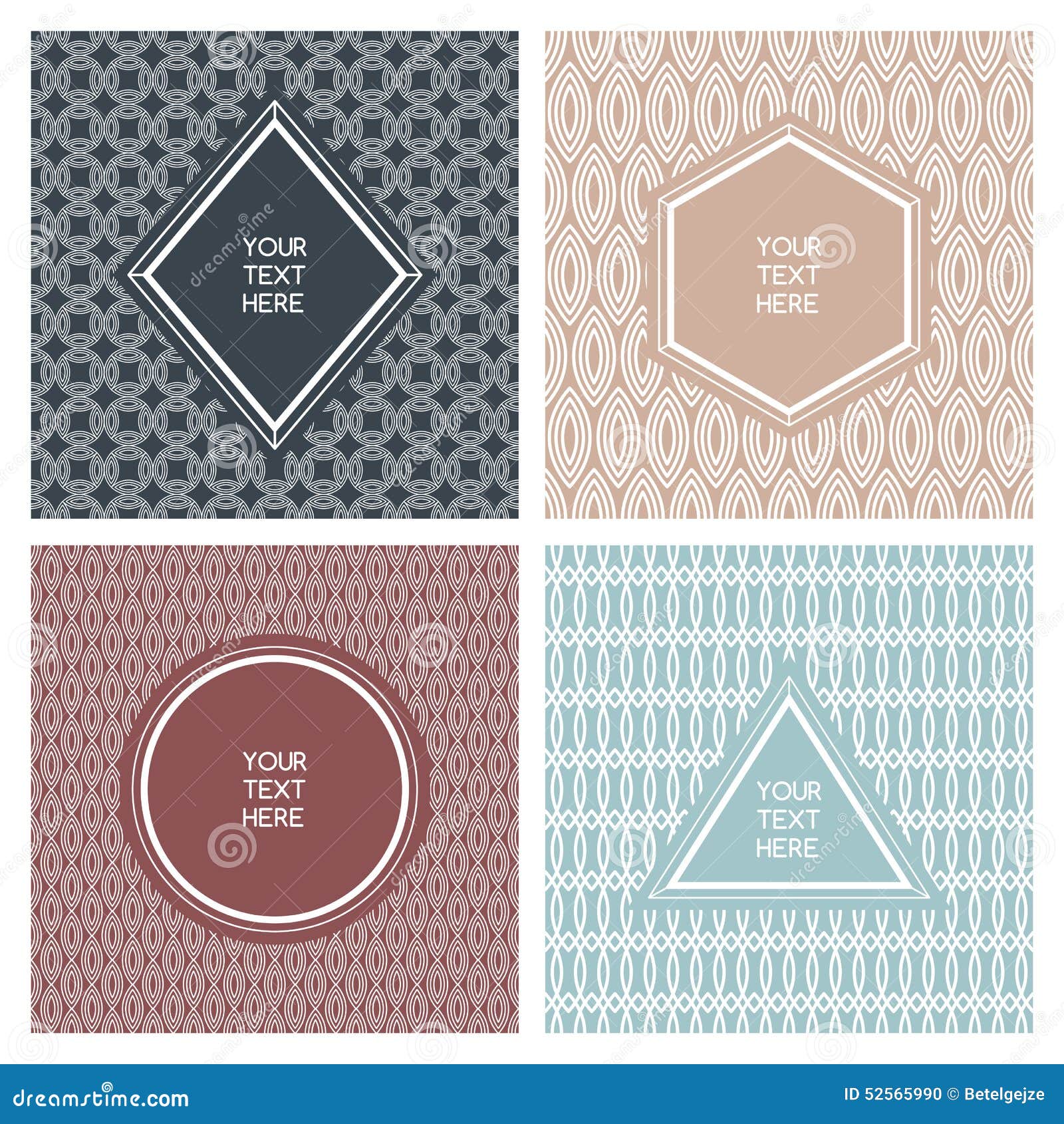 Vector Set of Simple Abstract Frame and Seamless Pattern. Line B Stock ...