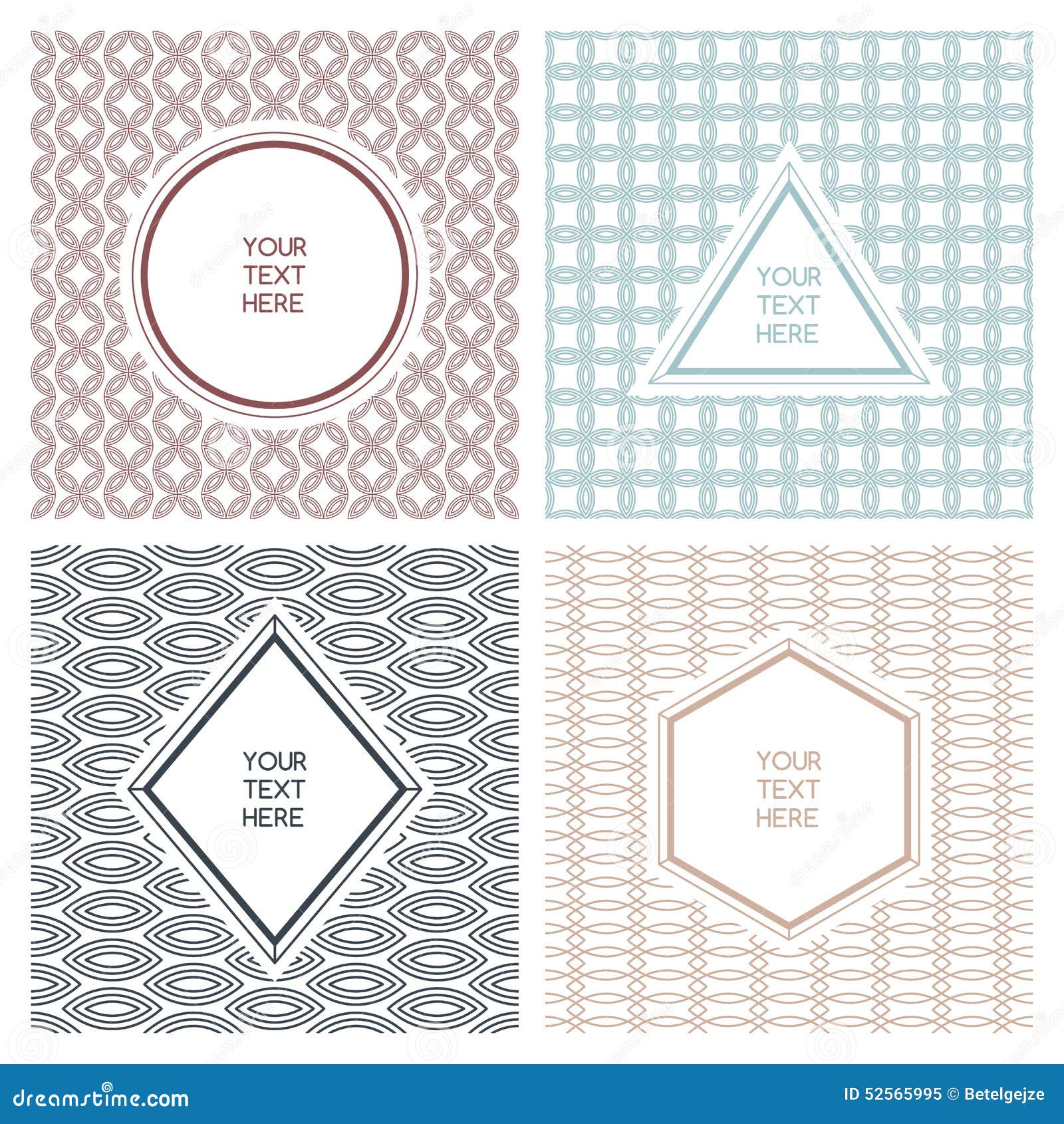 Vector Set of Simple Abstract Frame and Seamless Pattern. Line B Stock ...