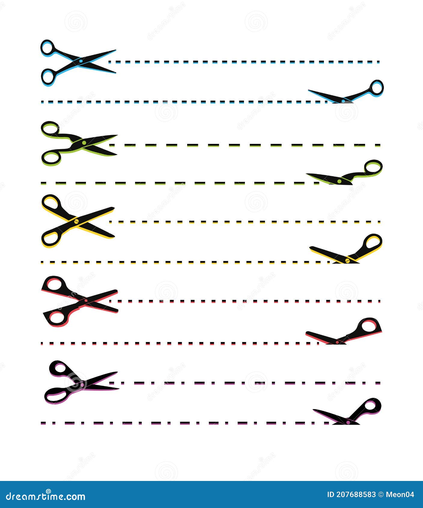 Vector Set of Simple Black and Color Scissors Stock Vector ...