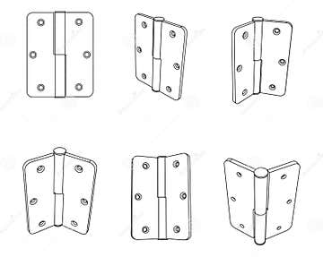 Vector Set of Simple Door Hinge Stock Vector - Illustration of metal ...