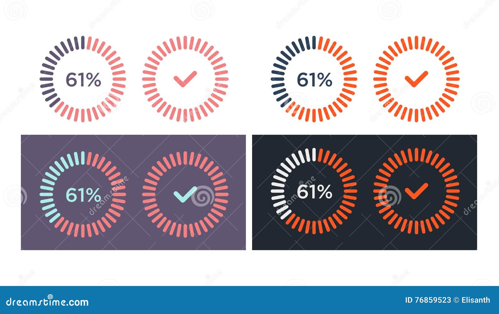 Vector Set of Simple Loading Icons Stock Vector - Illustration of ...