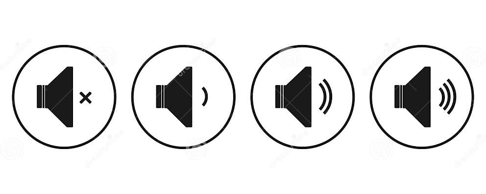 Vector Set of Simple Volume Icons Design Graphic. Volume Increase ...
