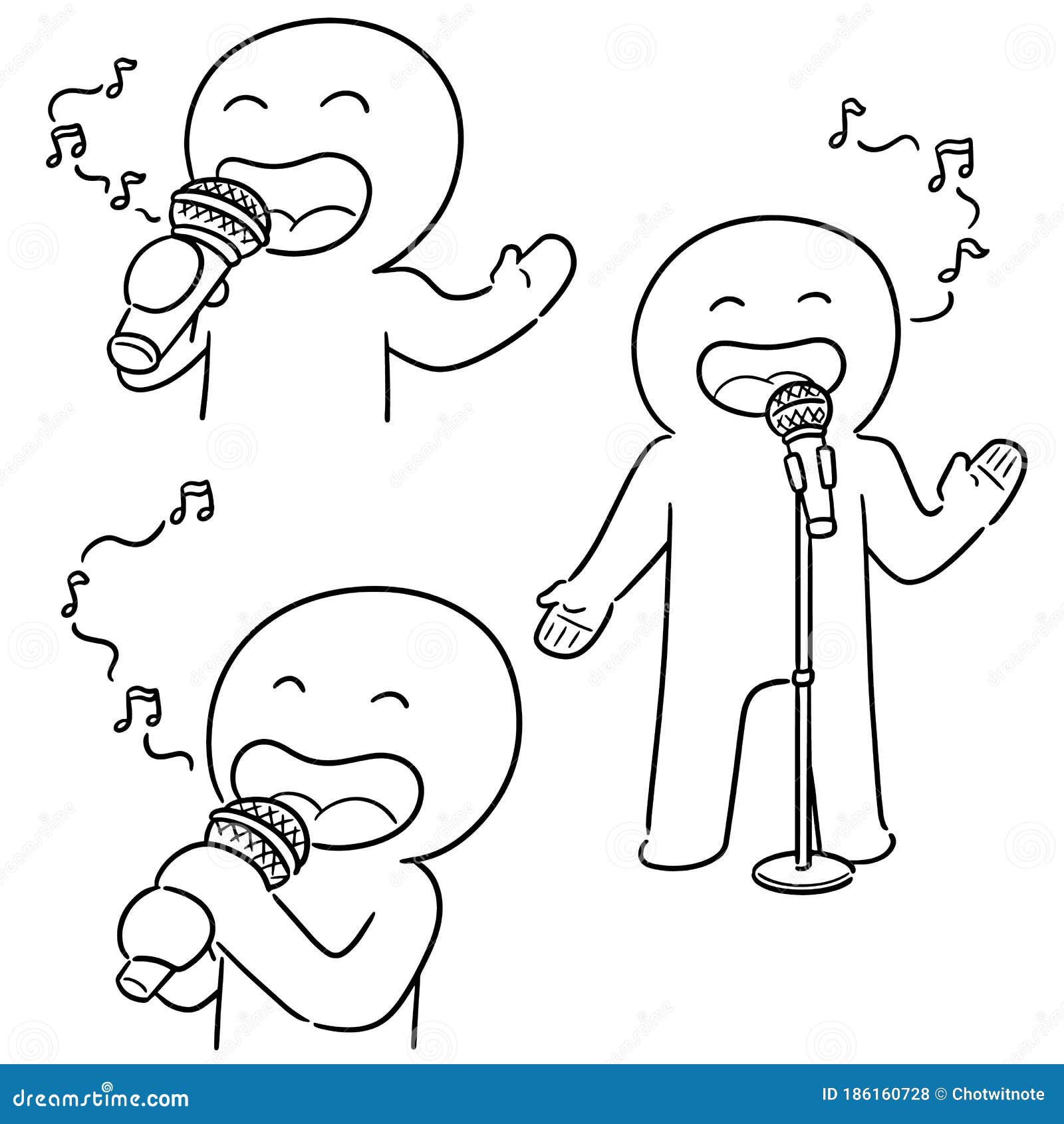 Vector set of singer stock vector. Illustration of group - 186160728