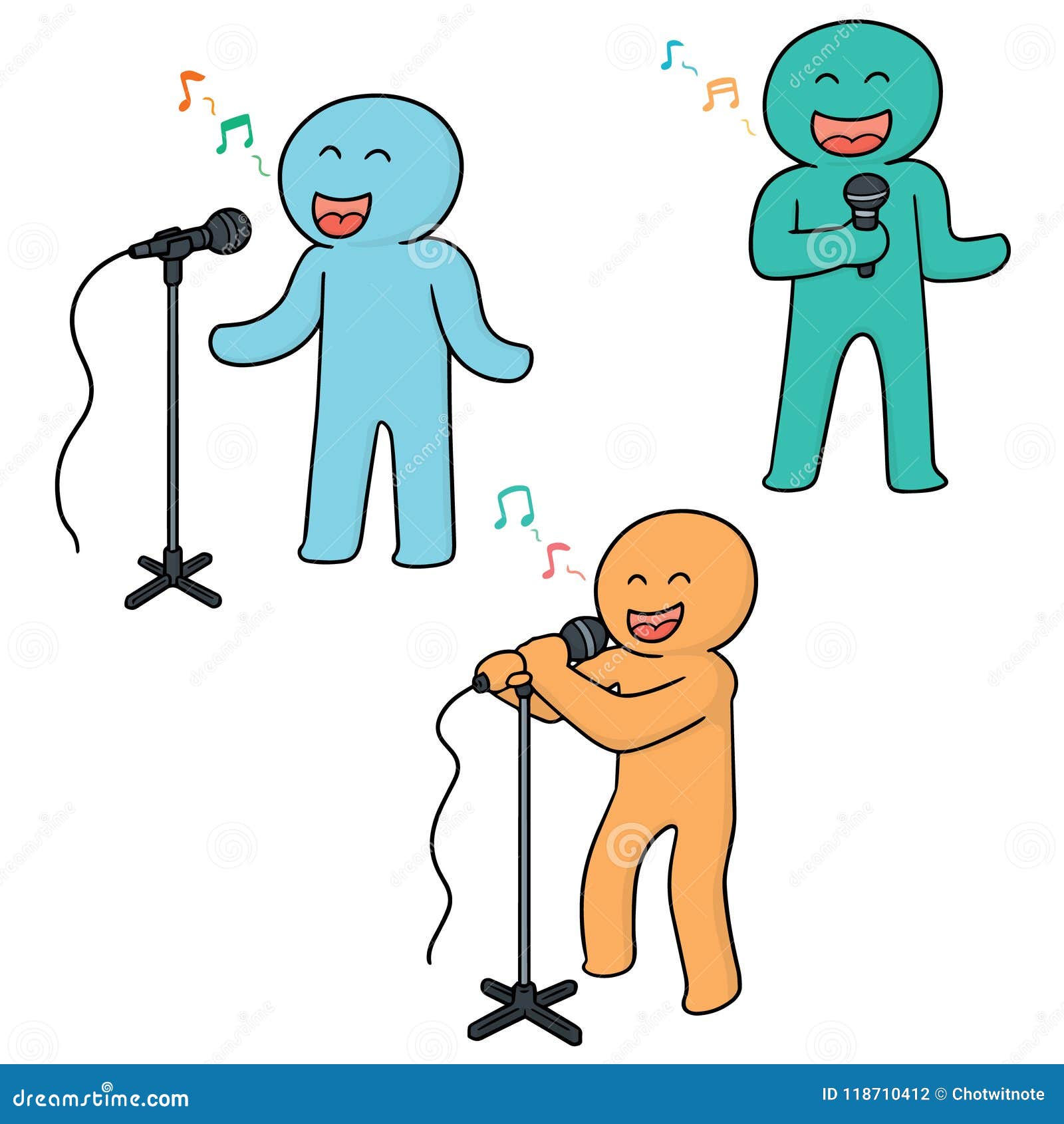 Vector set of singer stock vector. Illustration of doodle - 118710412