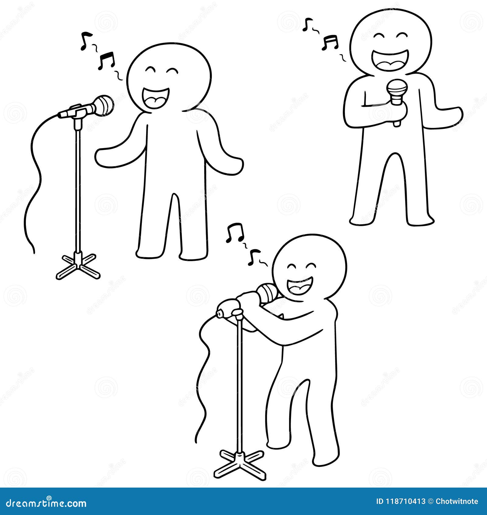 Vector set of singer stock vector. Illustration of entertainment ...