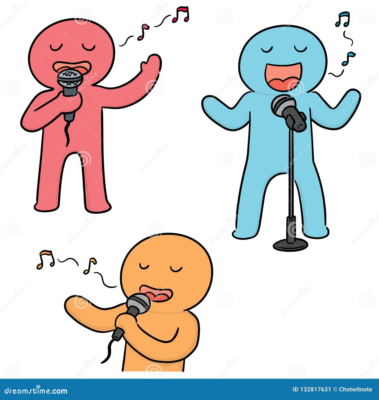 Vector set of singer stock vector. Illustration of design - 132817631